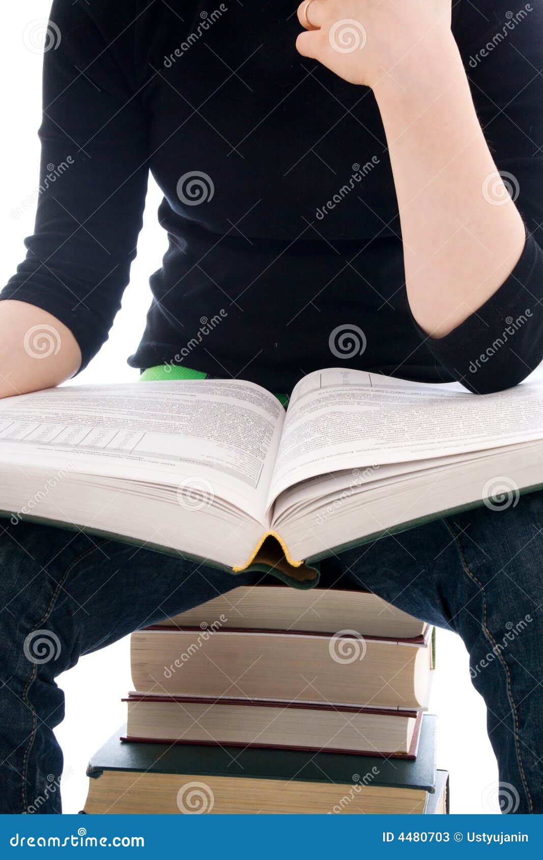 The Young Student with the Book Isolated Stock Image - Image of ...