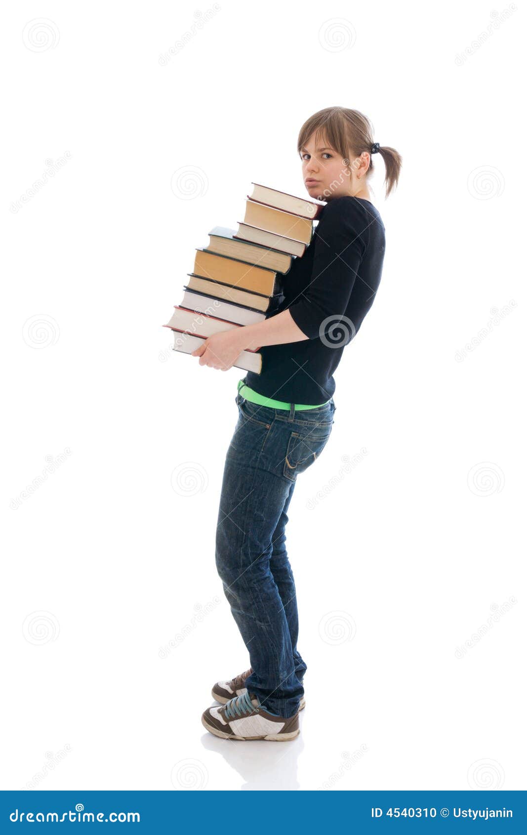 The Young Student with the Book Isolated Stock Photo - Image of person ...