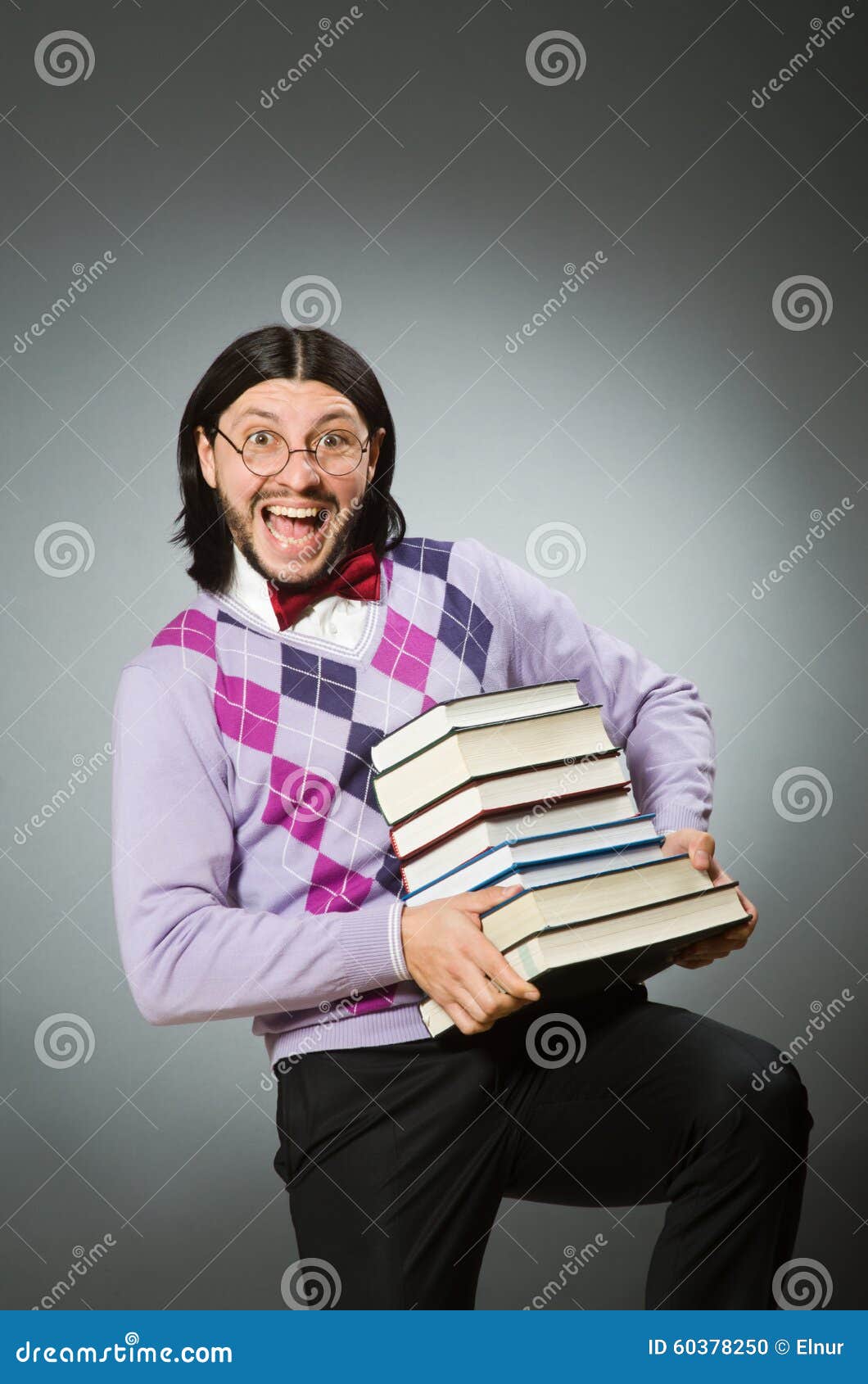 Young Student with Book in Learning Concept Stock Photo - Image of ...