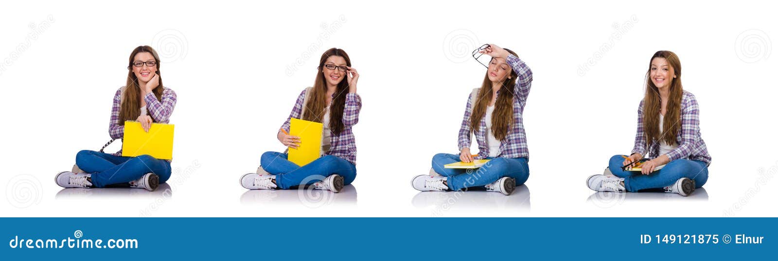 The Young Student with Books Isolated on the White Stock Image - Image ...