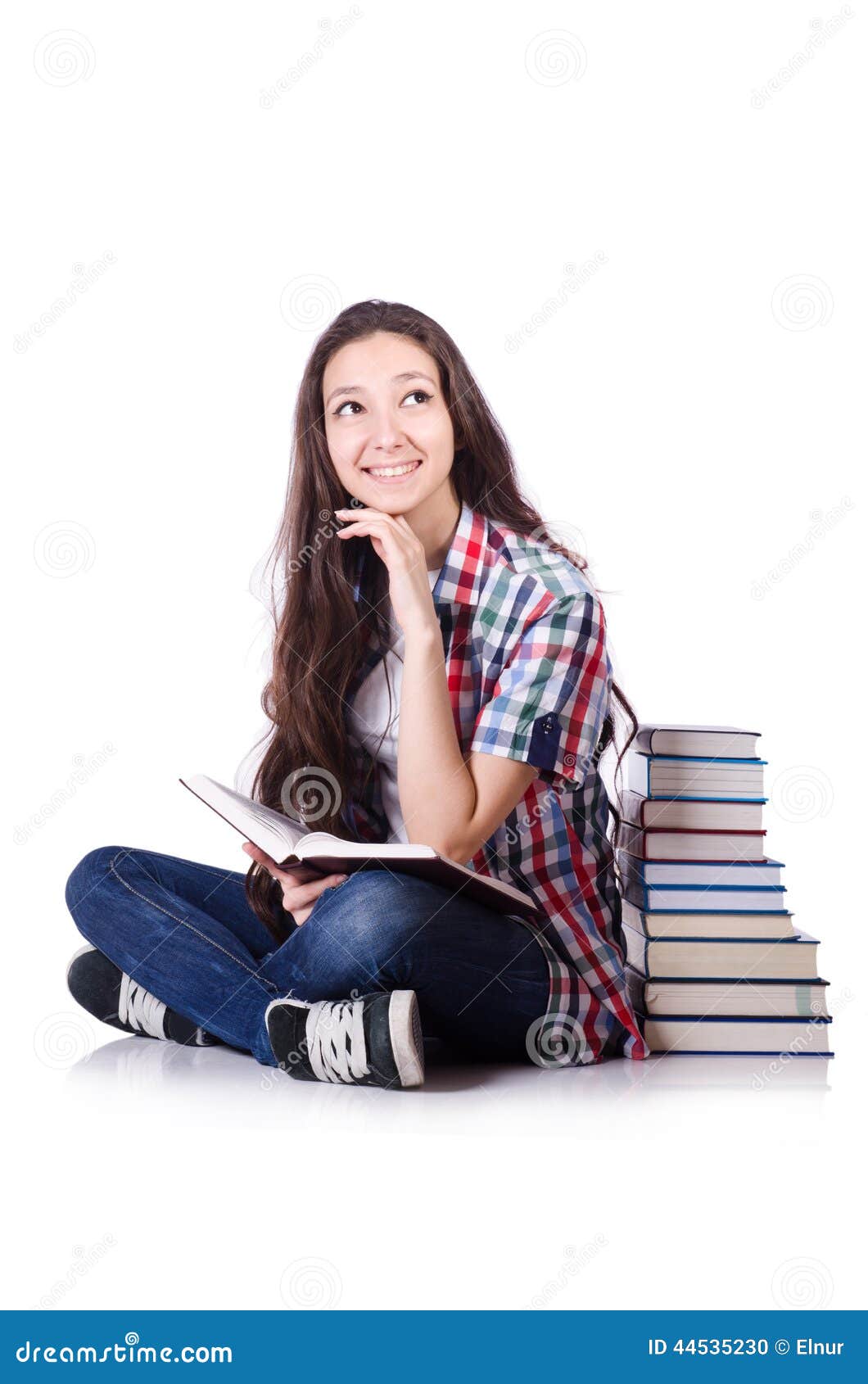 Young Student with Books Isolated Stock Photo - Image of girl, casual ...