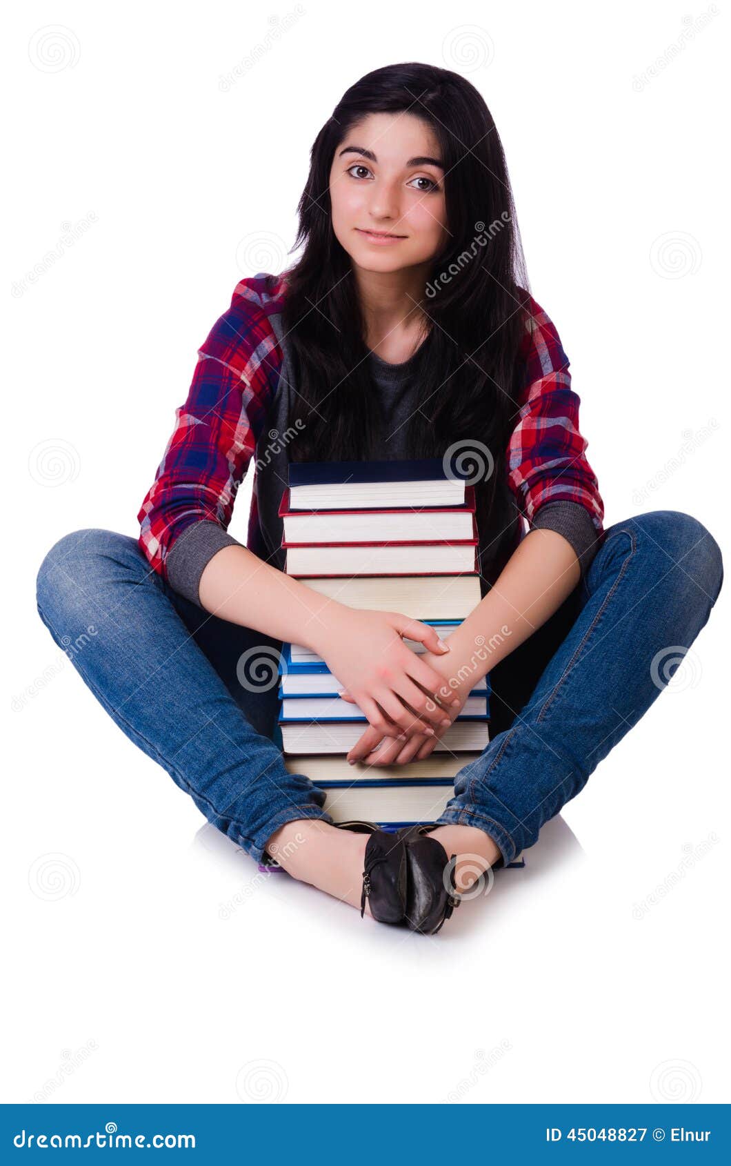 Young Student with Books Isolated Stock Image - Image of books, school ...