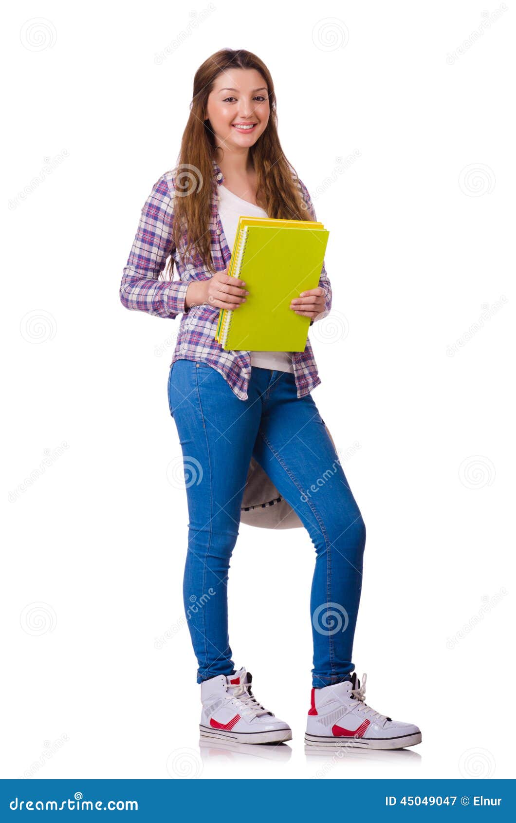 Young Student with Books Isolated Stock Image - Image of cheerful ...