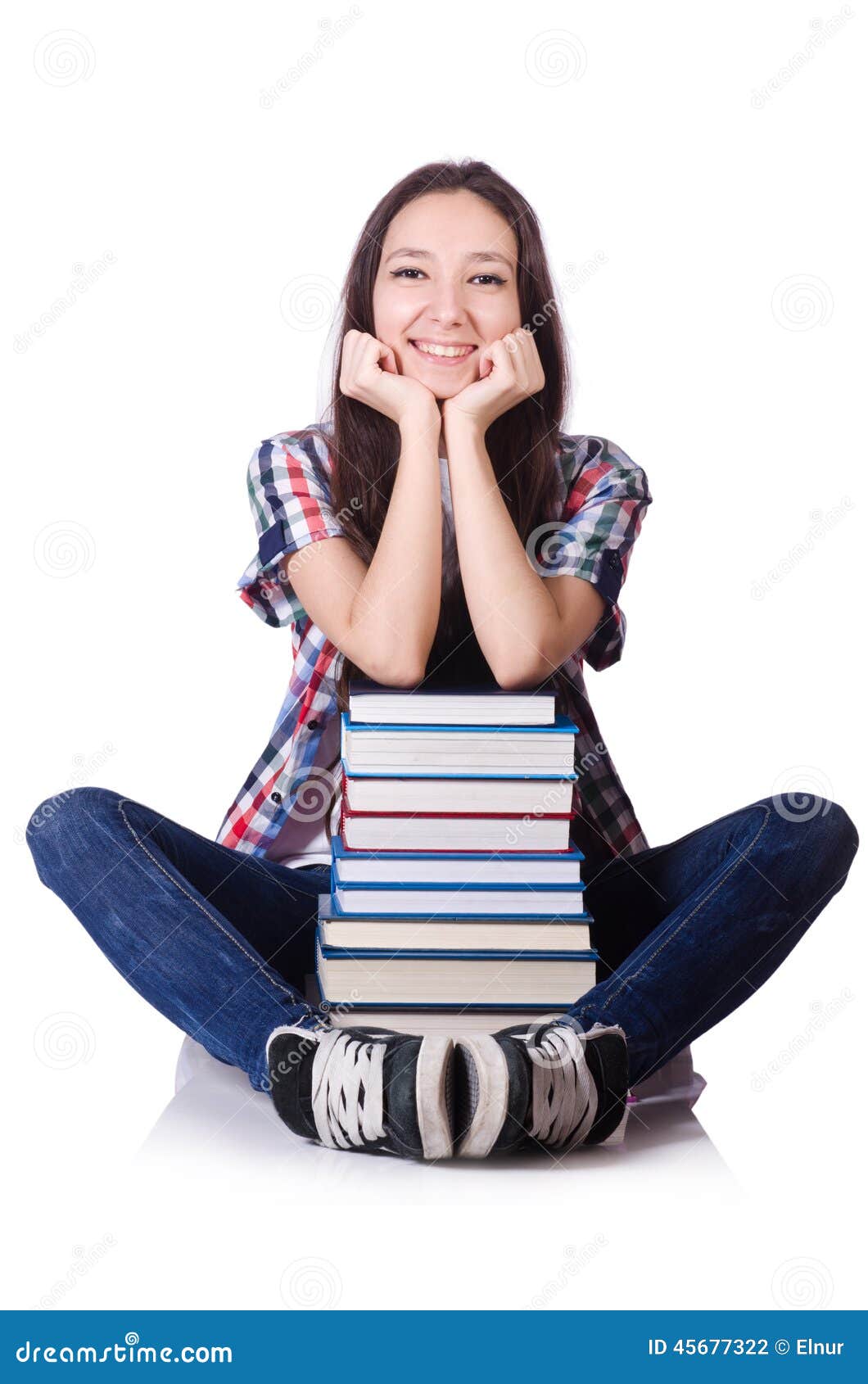 Young Student with Books Isolated Stock Photo - Image of education ...