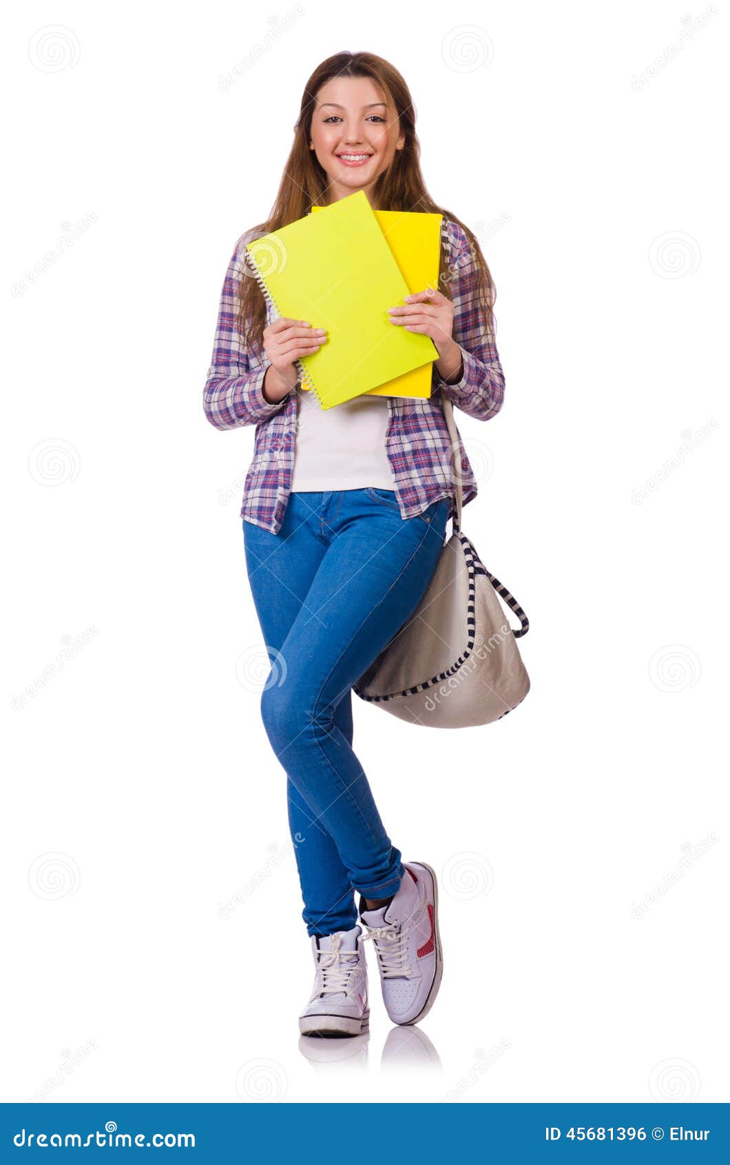 Young Student with Books Isolated Stock Photo - Image of learn, adult ...