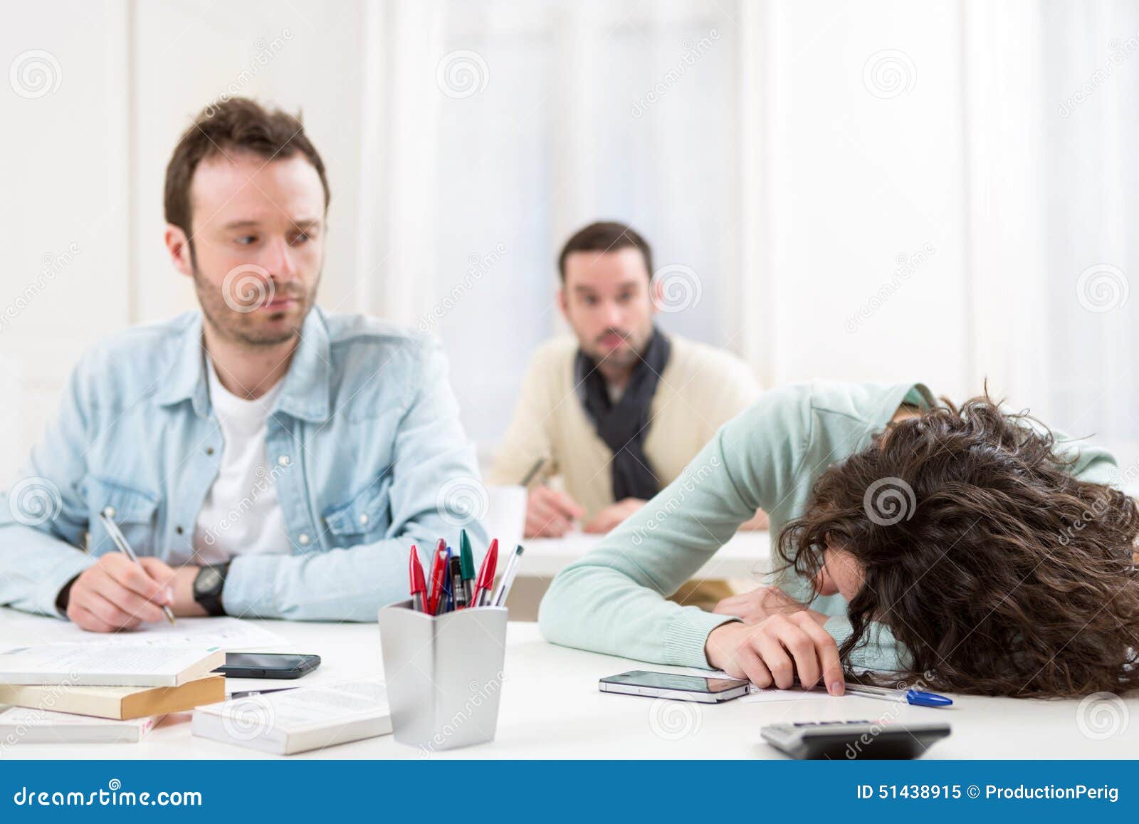 Young Student Burned Out during Classes Stock Image - Image of burn ...