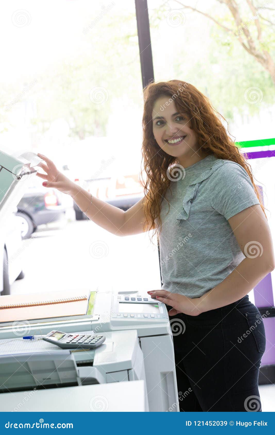 Young Student at a Copy Center Stock Image - Image of girl, photocopier ...