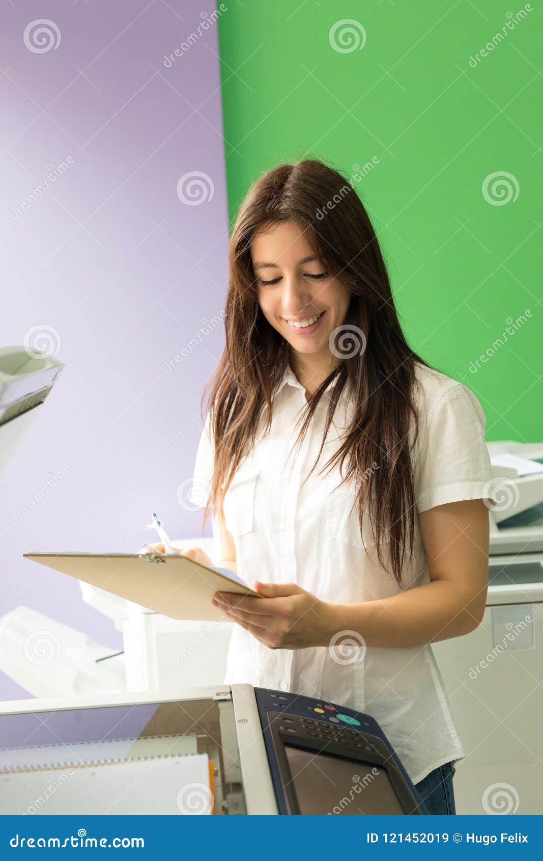 Young Student at a Copy Center Stock Image - Image of person, design ...
