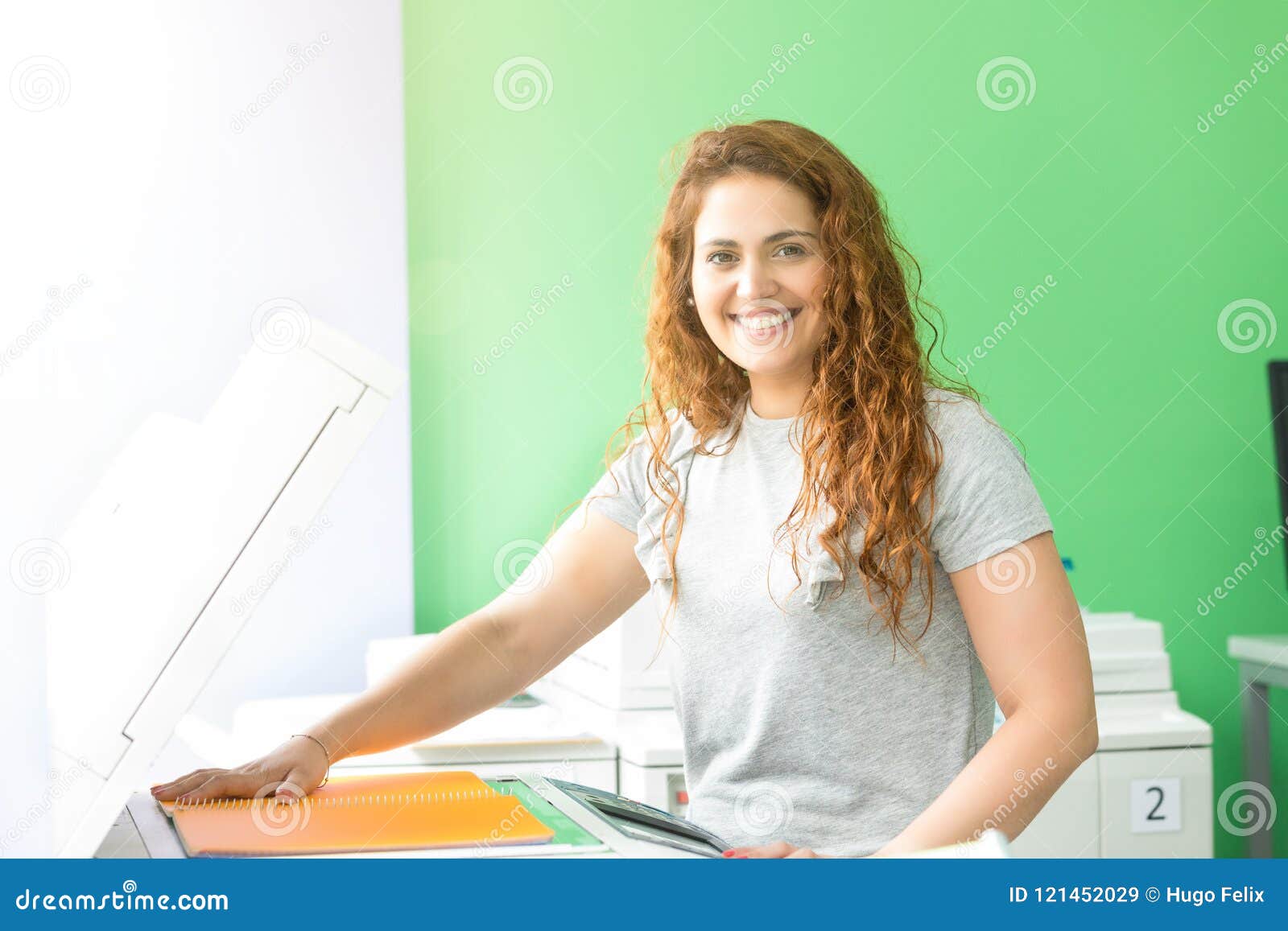 Young Student at a Copy Center Stock Image - Image of business, copier ...