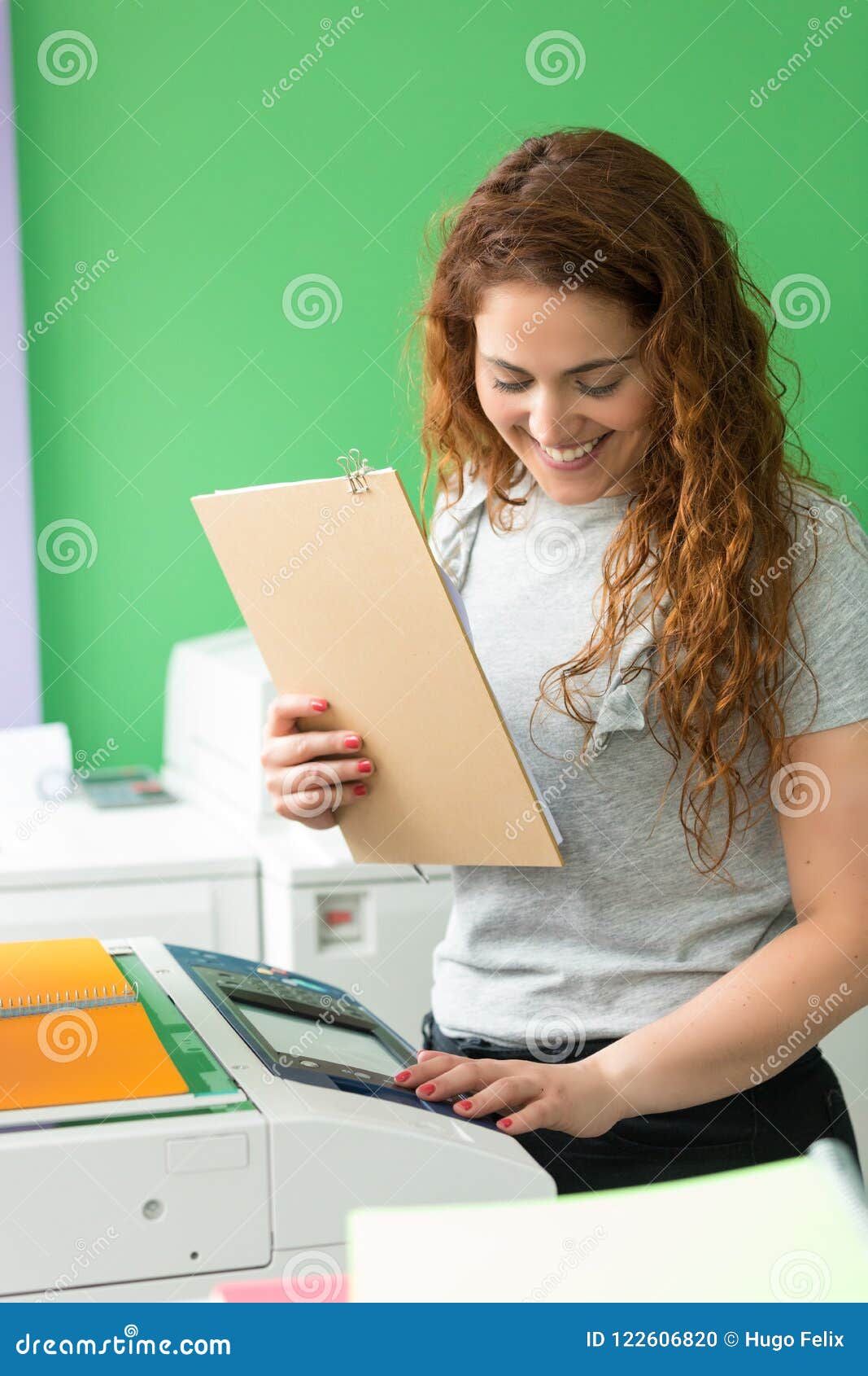 Young Student at a Copy Center Stock Photo - Image of education, exams ...