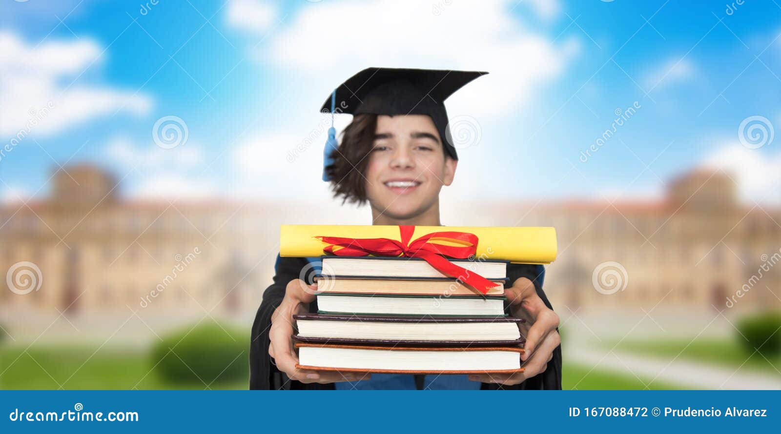 Young Student with the Degree Stock Photo - Image of campus, uniform ...