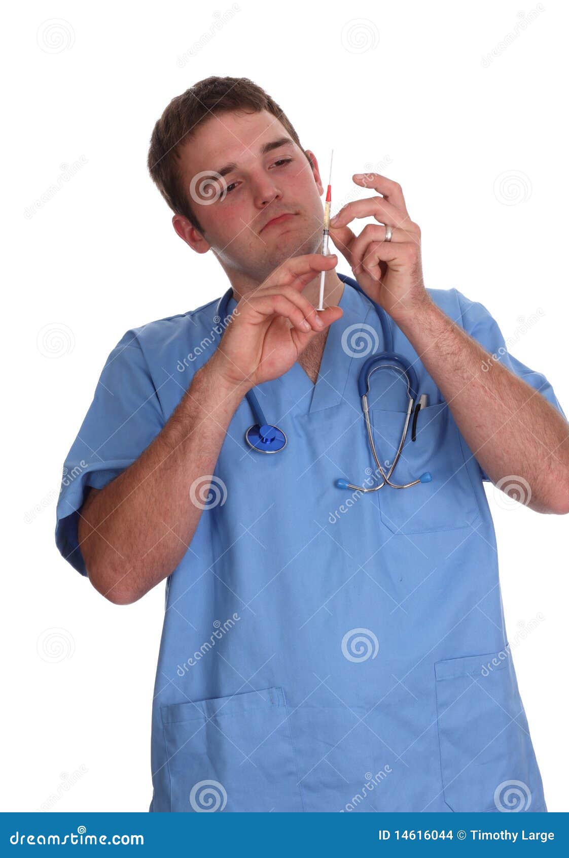 Young Student Doctor with His First Syringe Stock Photo - Image of ...