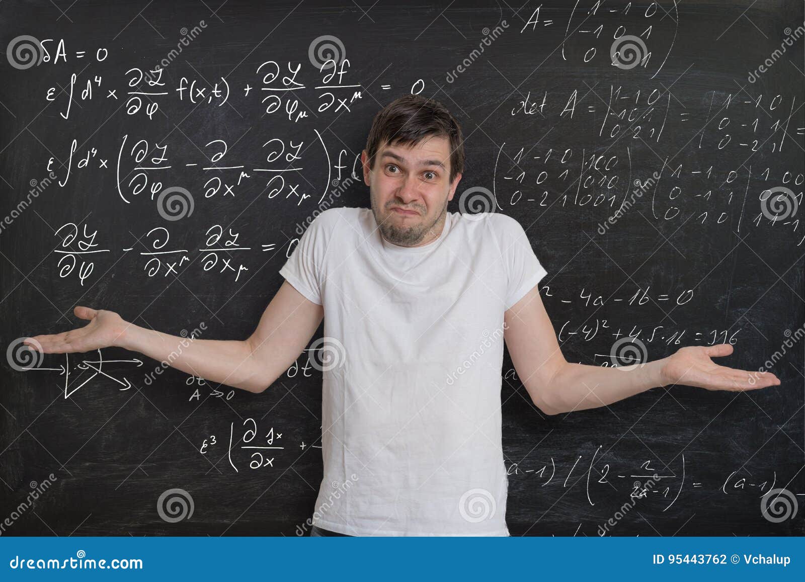 Young Student is Doing Math Exam and Dont Know How To Solve Difficult ... Young Student is Doing Math Exam and Dont Know How To Solve Difficult ...