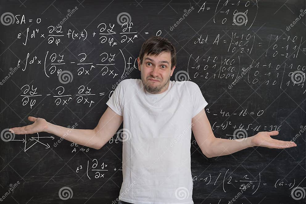 Young Student is Doing Math Exam and Dont Know How To Solve Difficult ...