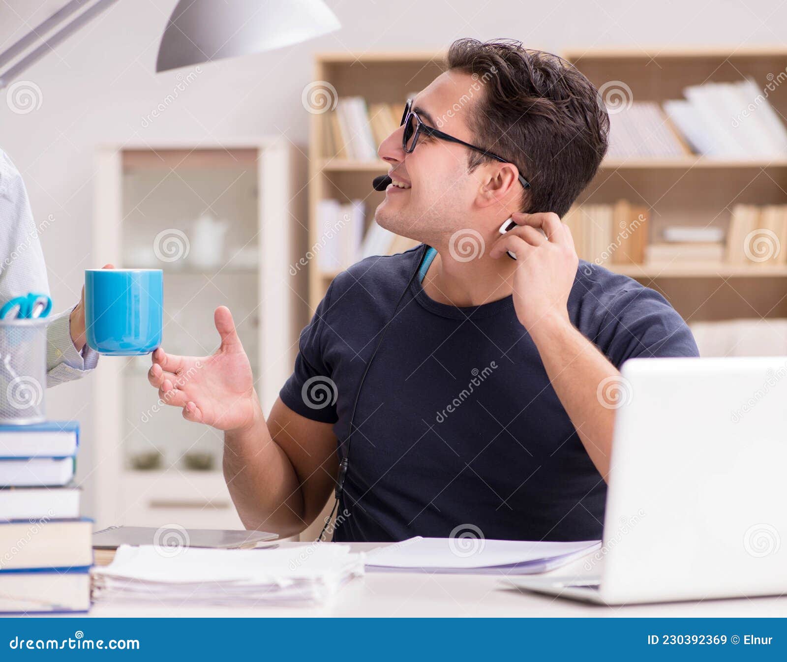 Young Student Drinking Coffee from Cup Stock Image - Image of ...