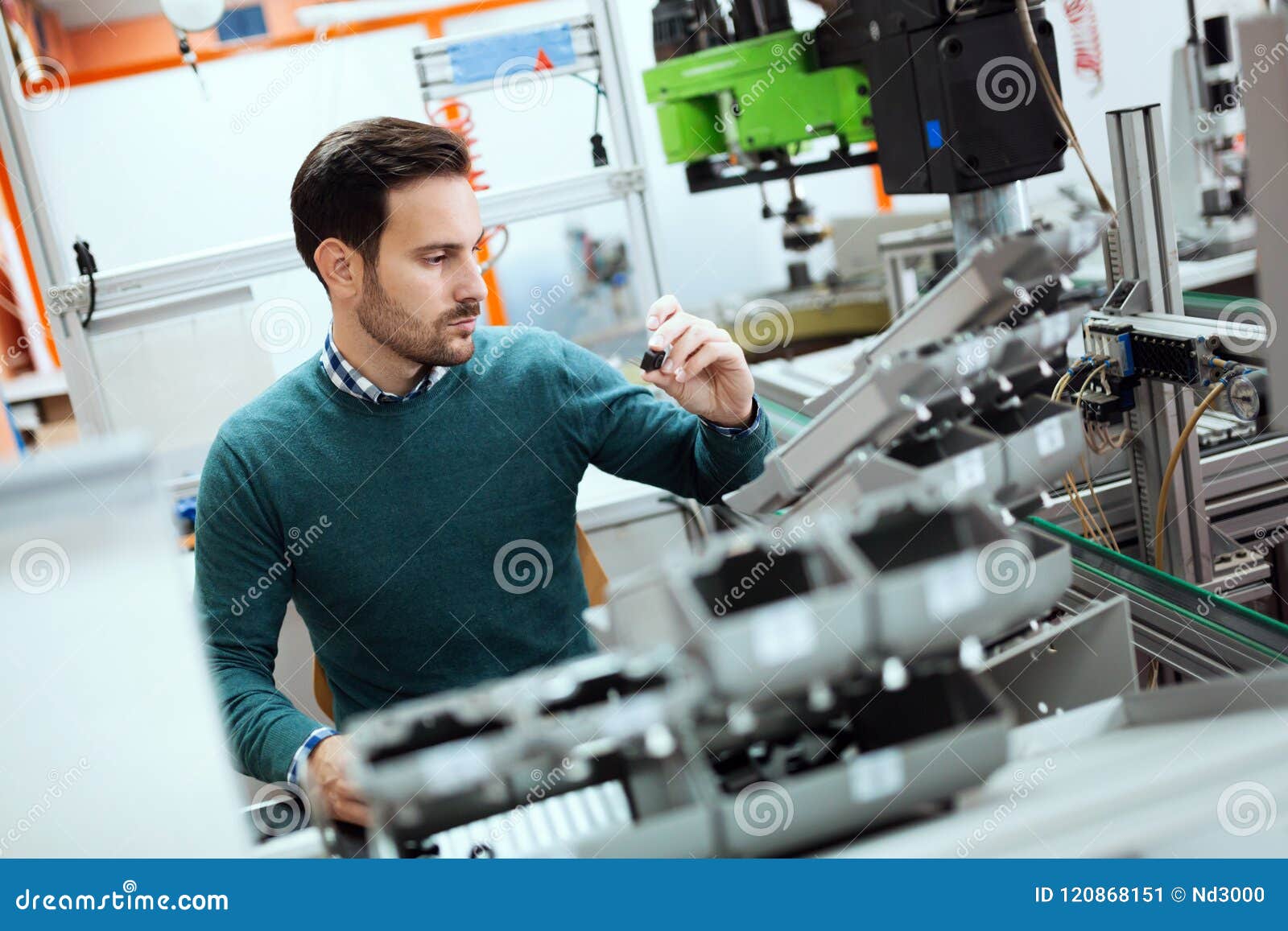 Young Student of Electronics Working on Project Stock Image - Image of ...