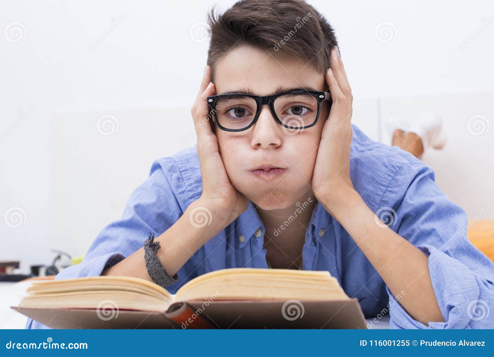 Young Student with Expression of Stress Stock Image - Image of ...