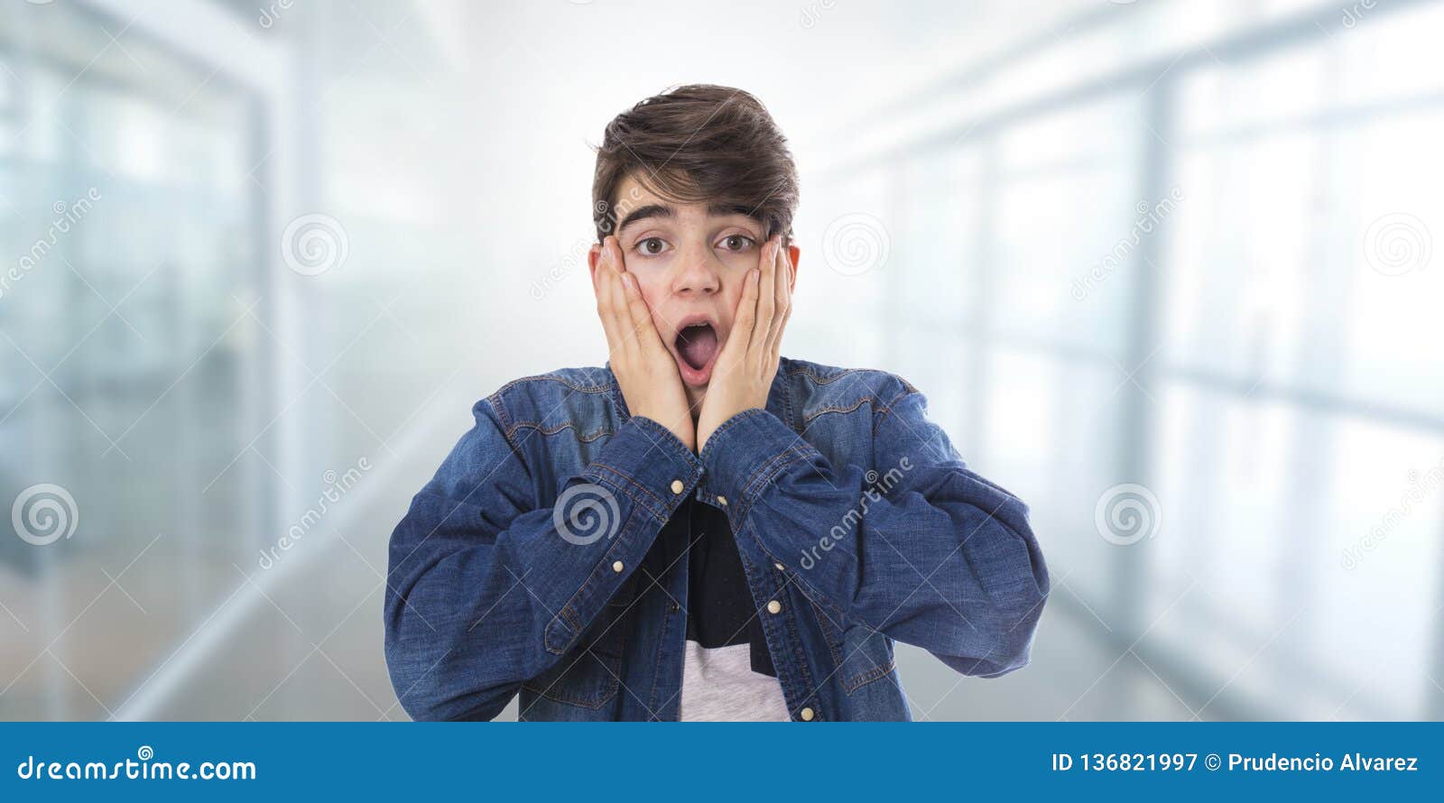 Young Student with Fright or Surprise Stock Image - Image of modern ...