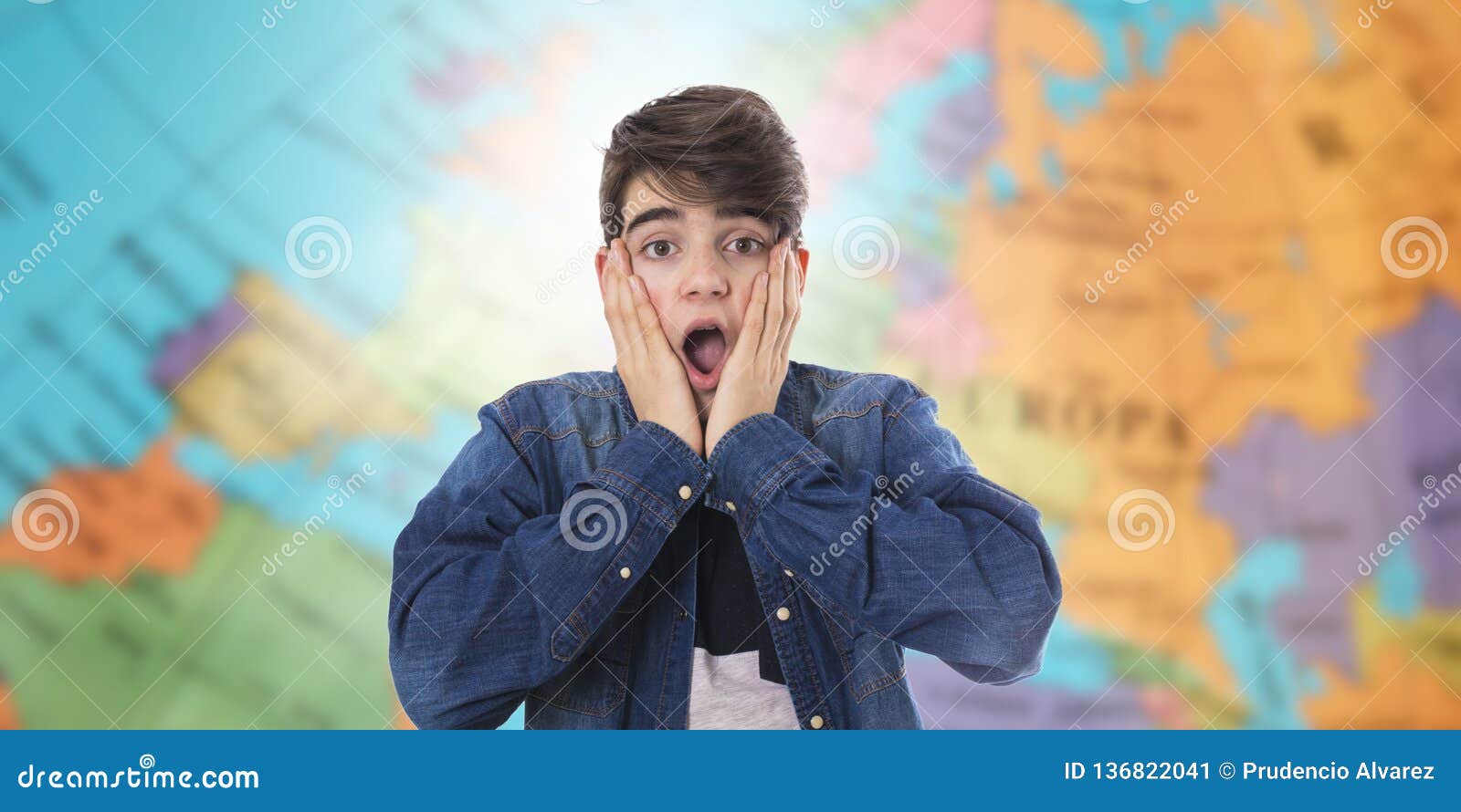 Young Student with Fright or Surprise Stock Image - Image of facial ...