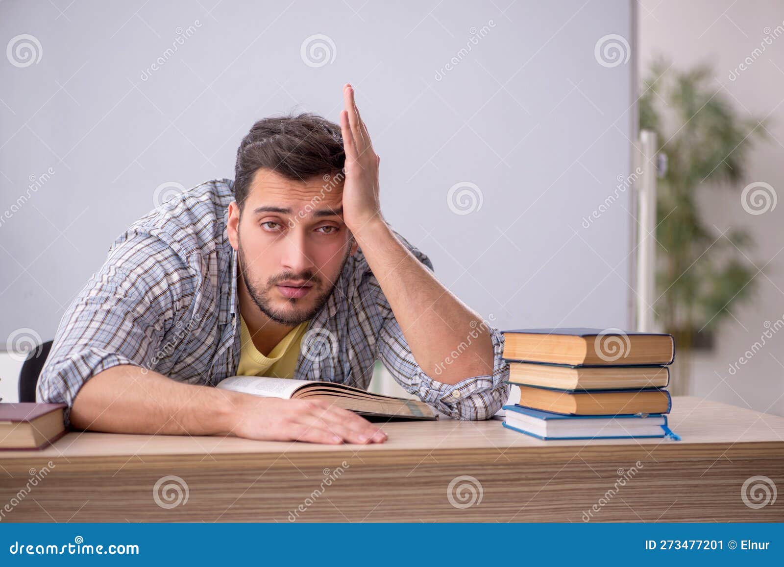 Young Male Student in Front of Whiteboard Stock Image - Image of ...