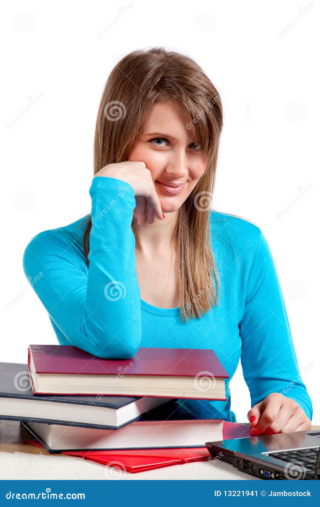 Young student girl stock image. Image of isolated, face - 13221941