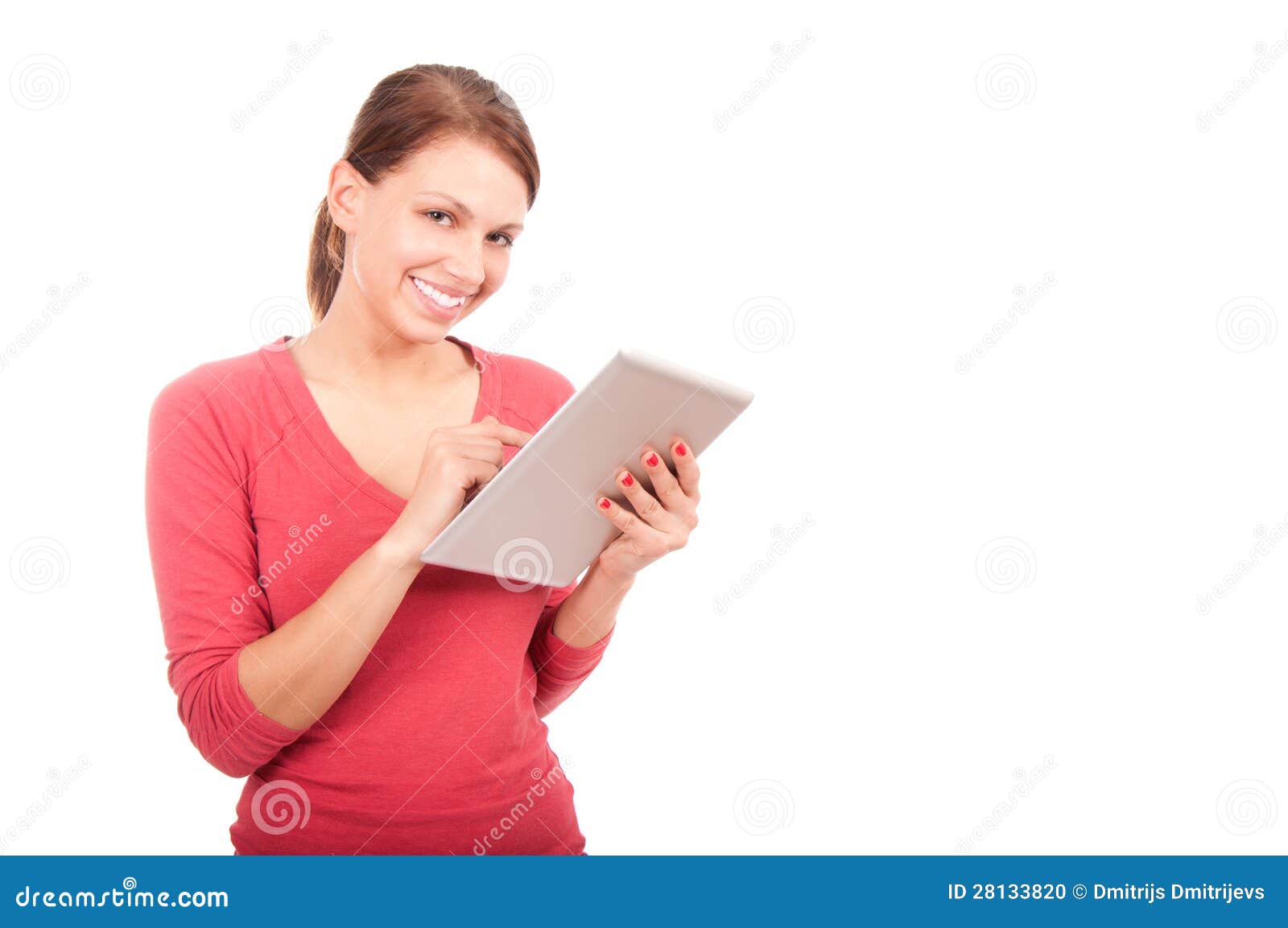 Young Student Girl with Tablet Pc Stock Photo - Image of screen, cool ...