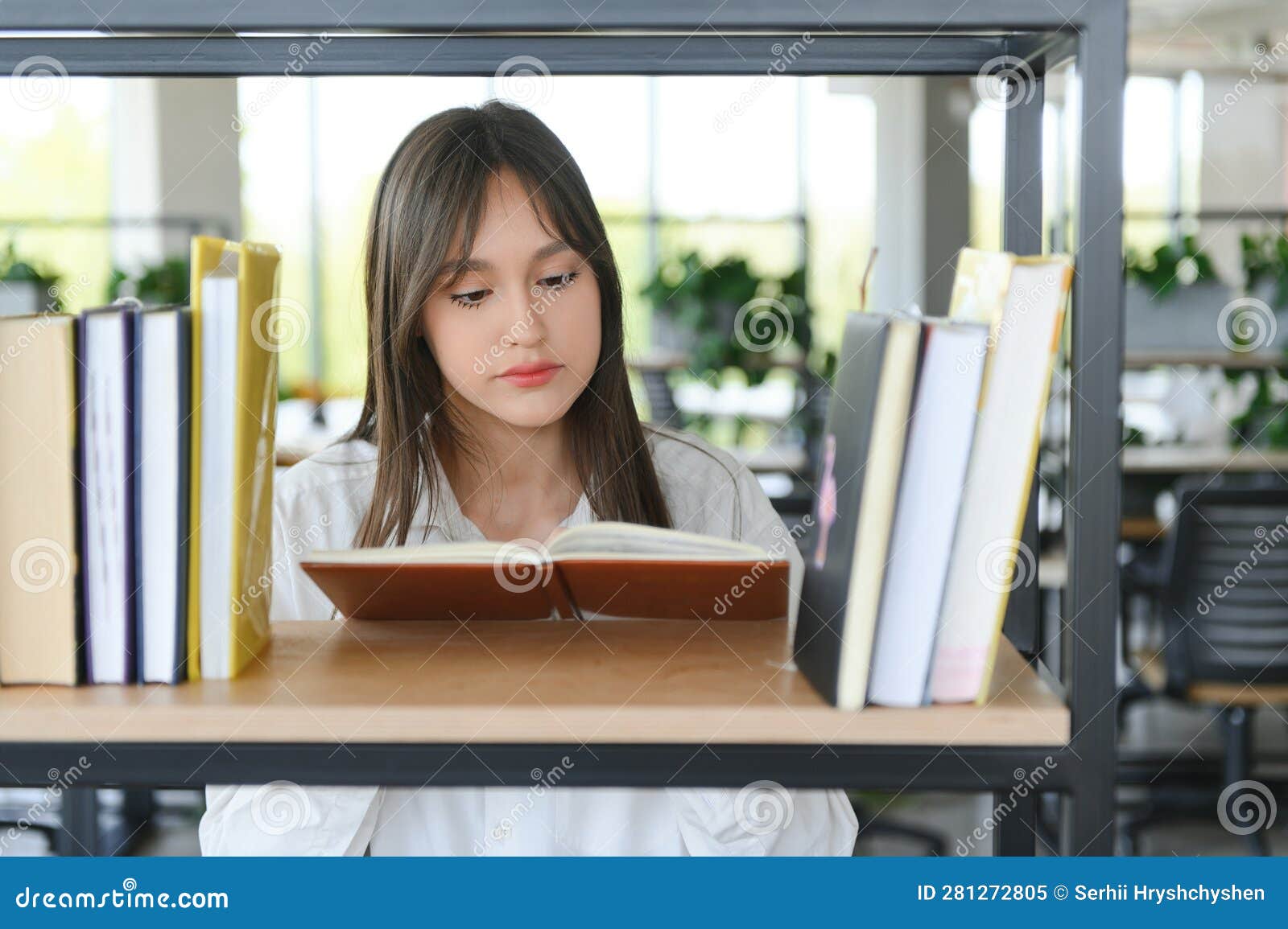 Young Student Girl in University Stock Image - Image of business ...