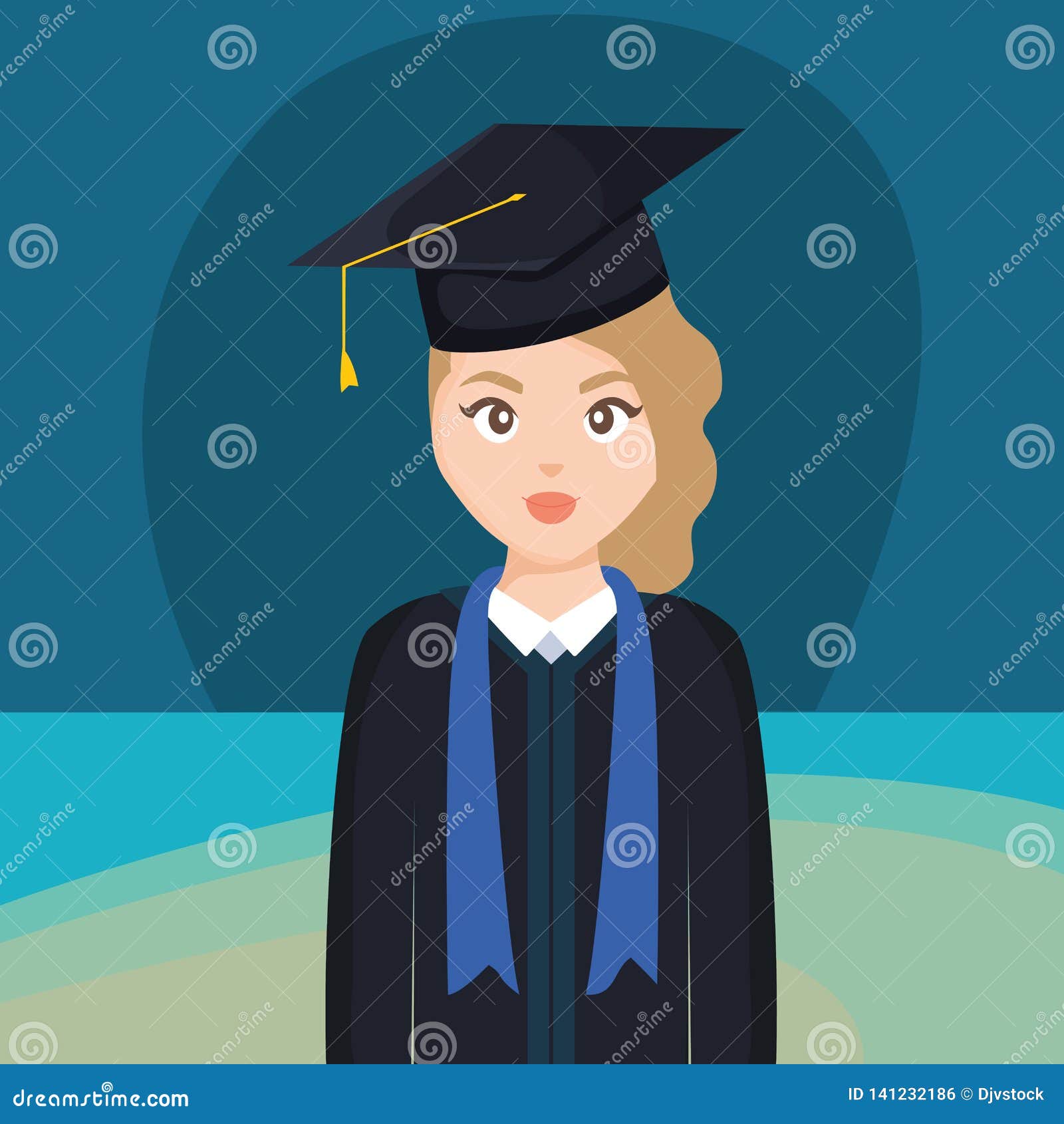 Young Student Graduated Girl Character Stock Vector - Illustration of ...