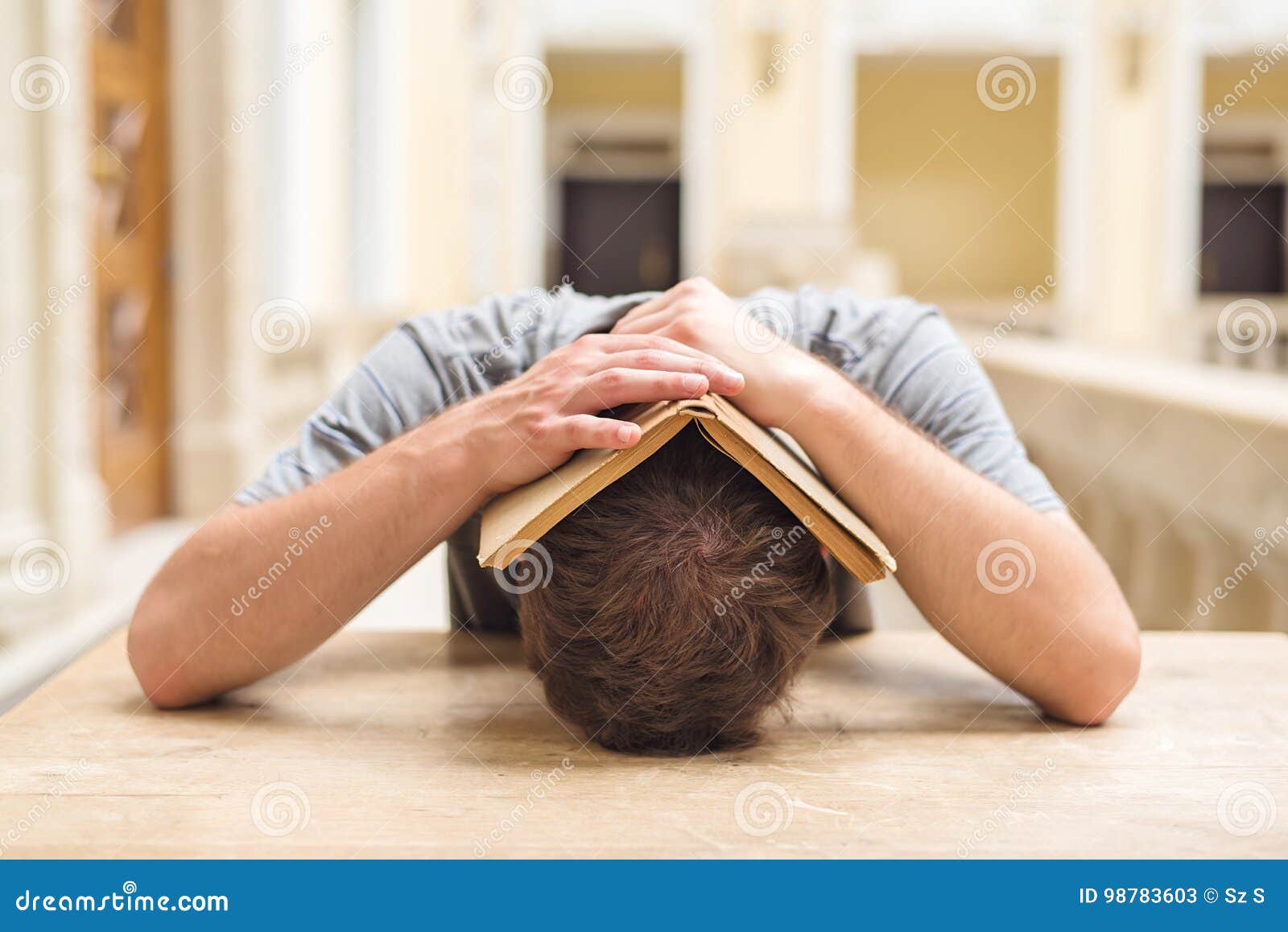 Young Student Guy Studying a Boring Subject Stock Image - Image of ...