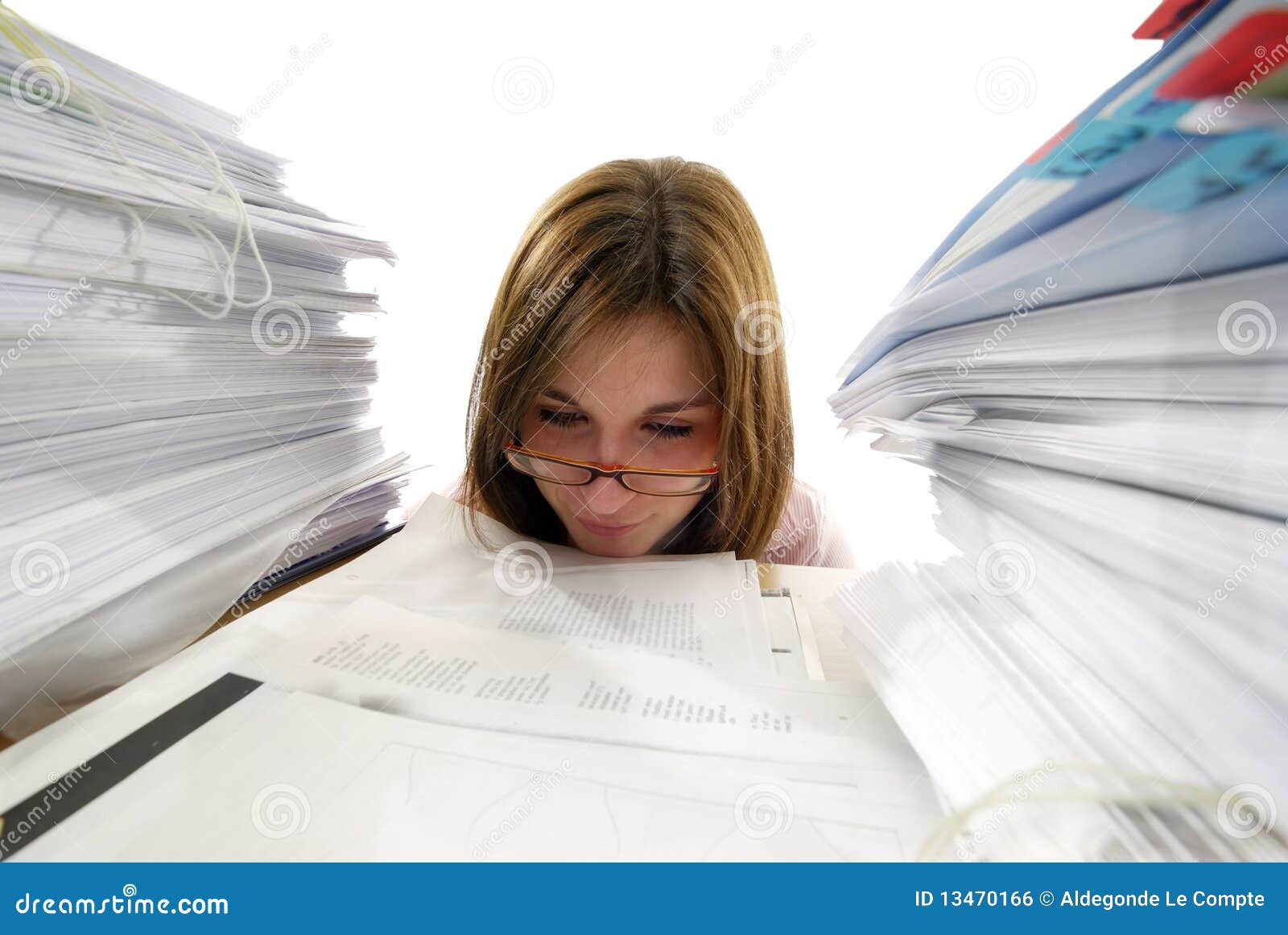 Young Student Having a Lot To Study Stock Photo - Image of woman ...