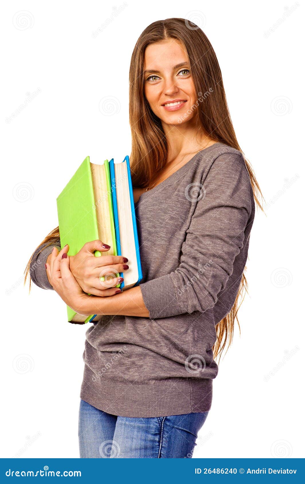 Young Student With Her Books In Hand Stock Photo - Image: 26486240