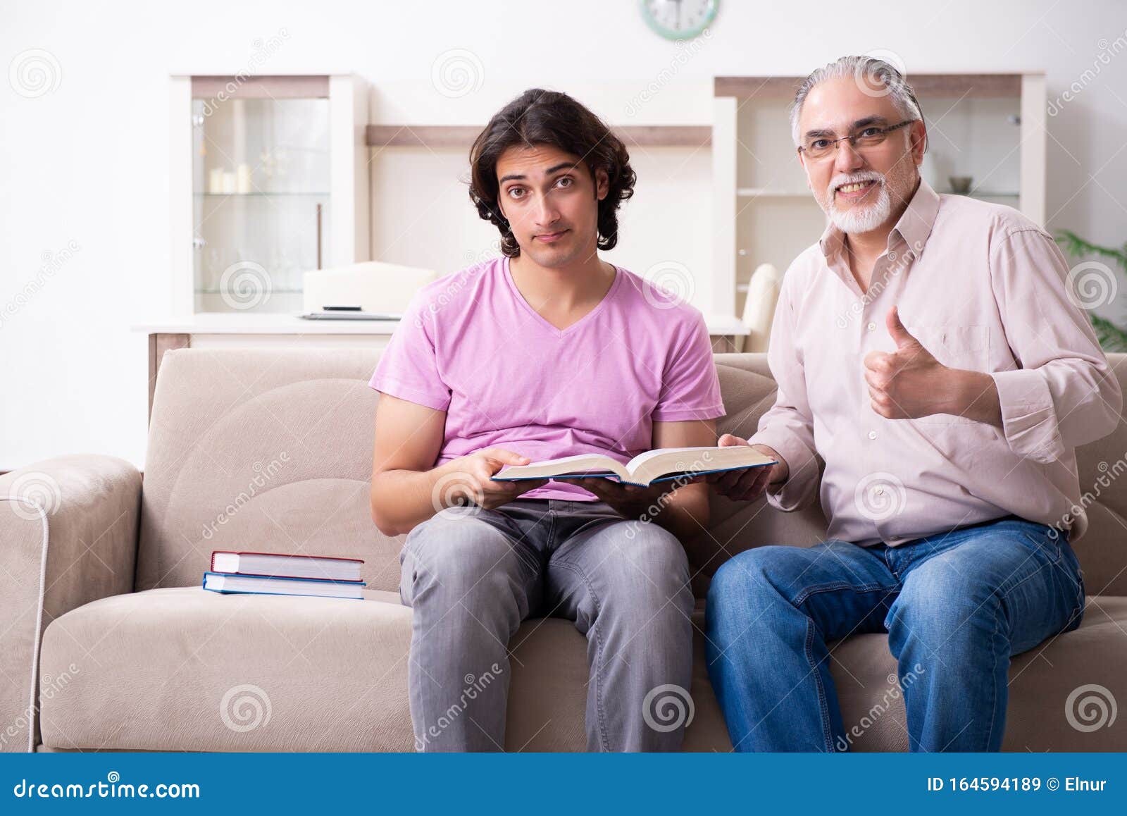 Young Student and His Father Stock Image - Image of preparation, giving ...