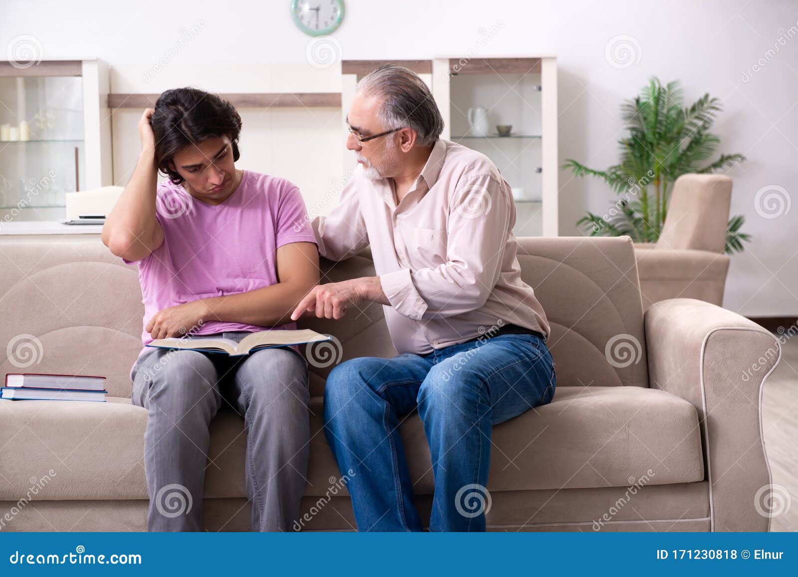 Young Student and His Father Stock Photo - Image of books, high: 171230818
