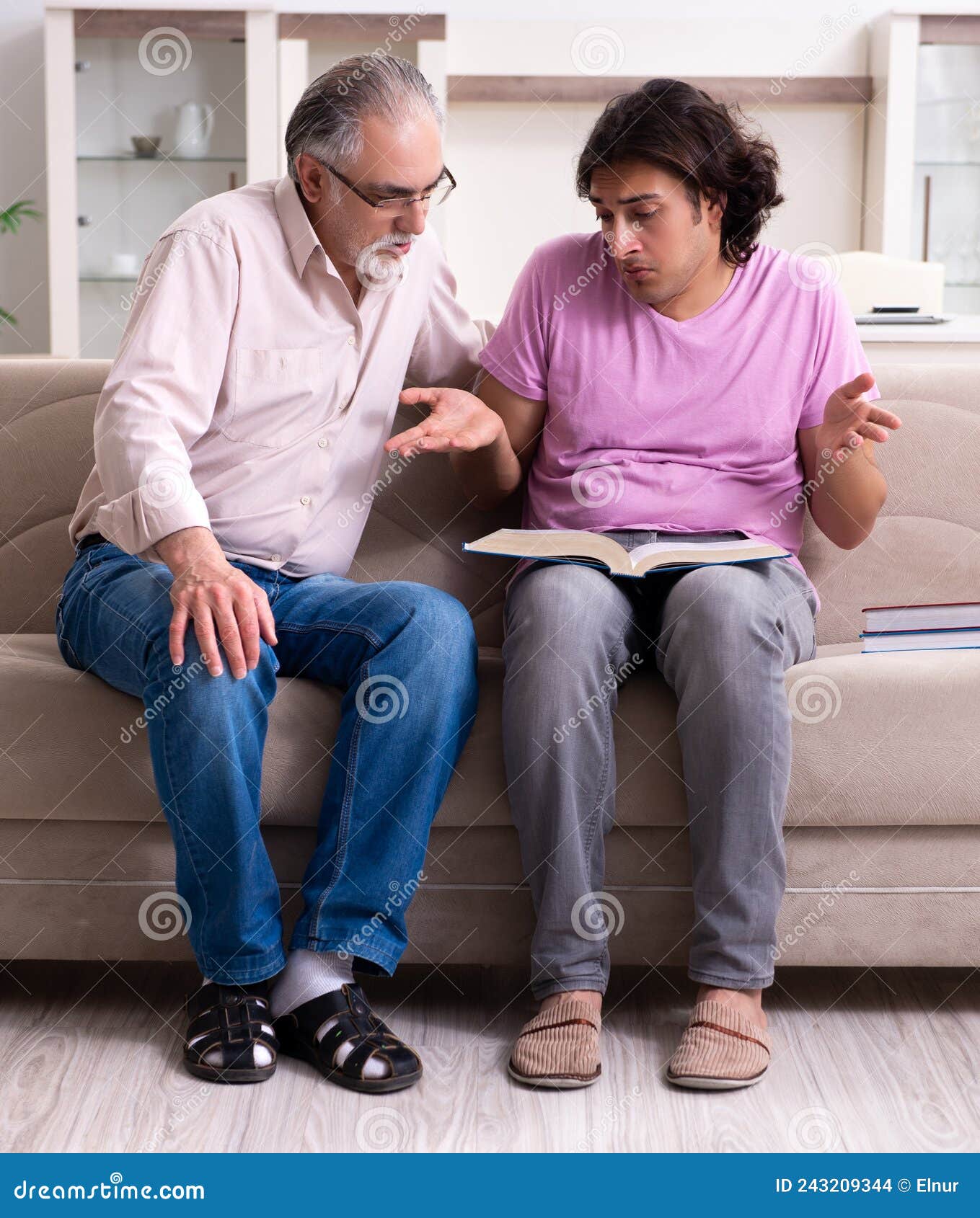 Young Student and His Father Stock Photo - Image of college, mentoring ...
