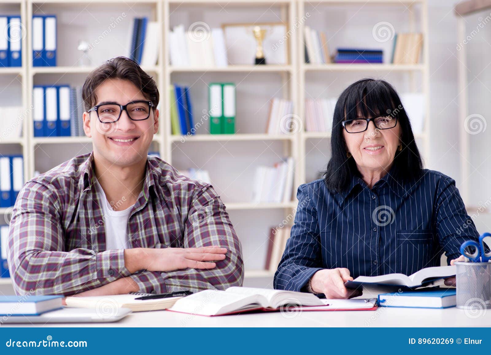 The Young Student during Individual Tutoring Lesson Stock Image - Image ...
