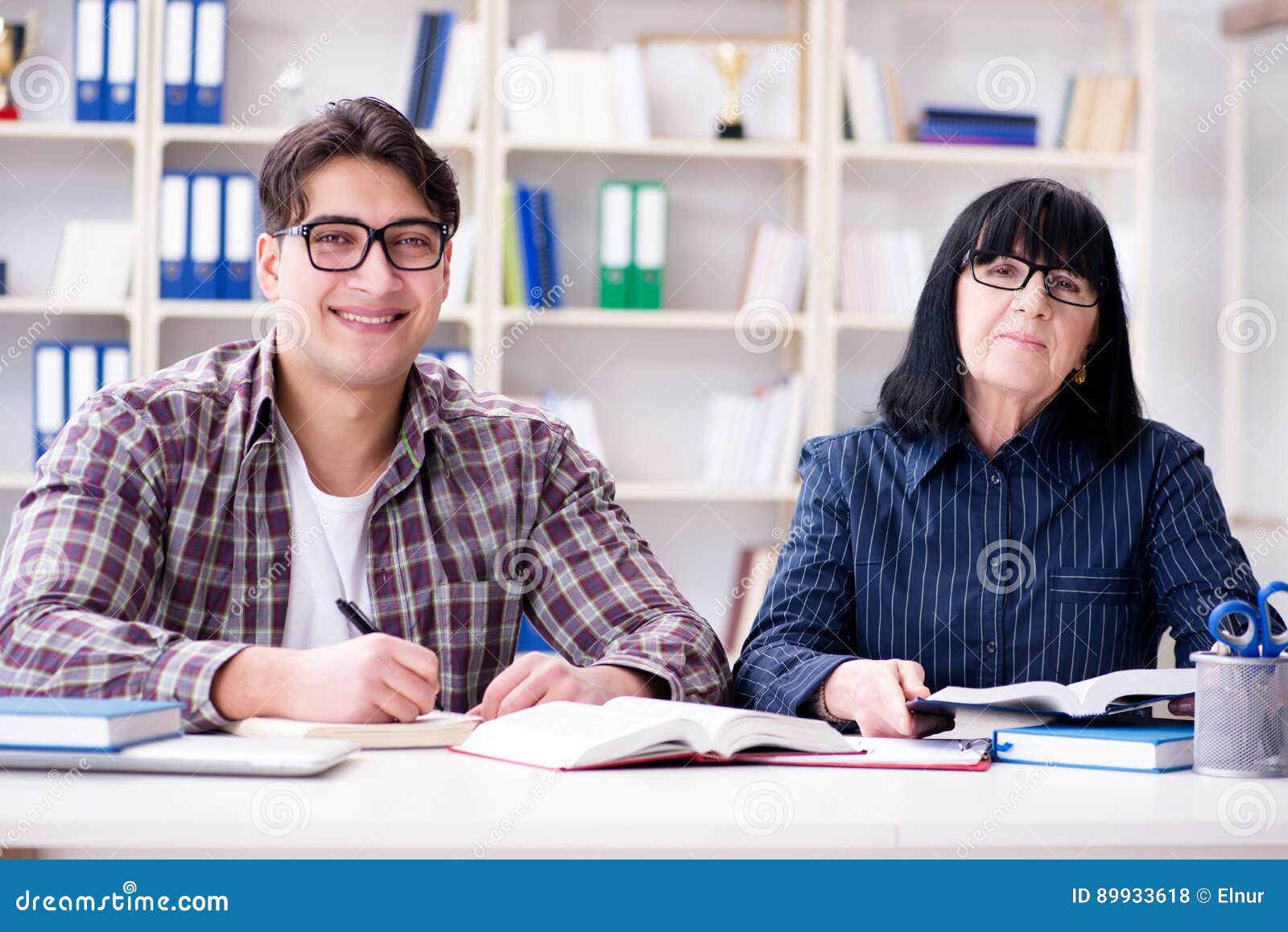 The Young Student during Individual Tutoring Lesson Stock Photo - Image ...