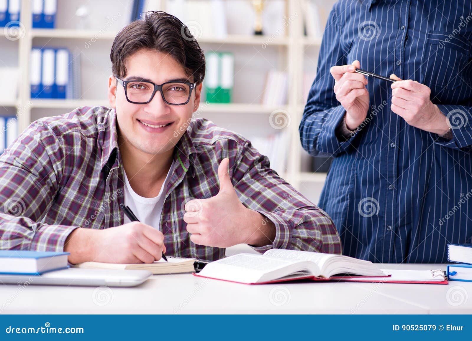The Young Student during Individual Tutoring Lesson Stock Image - Image ...