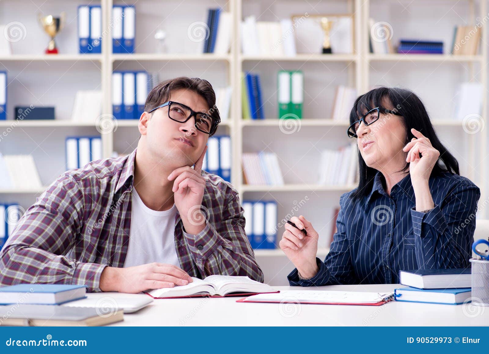 The Young Student during Individual Tutoring Lesson Stock Image - Image ...