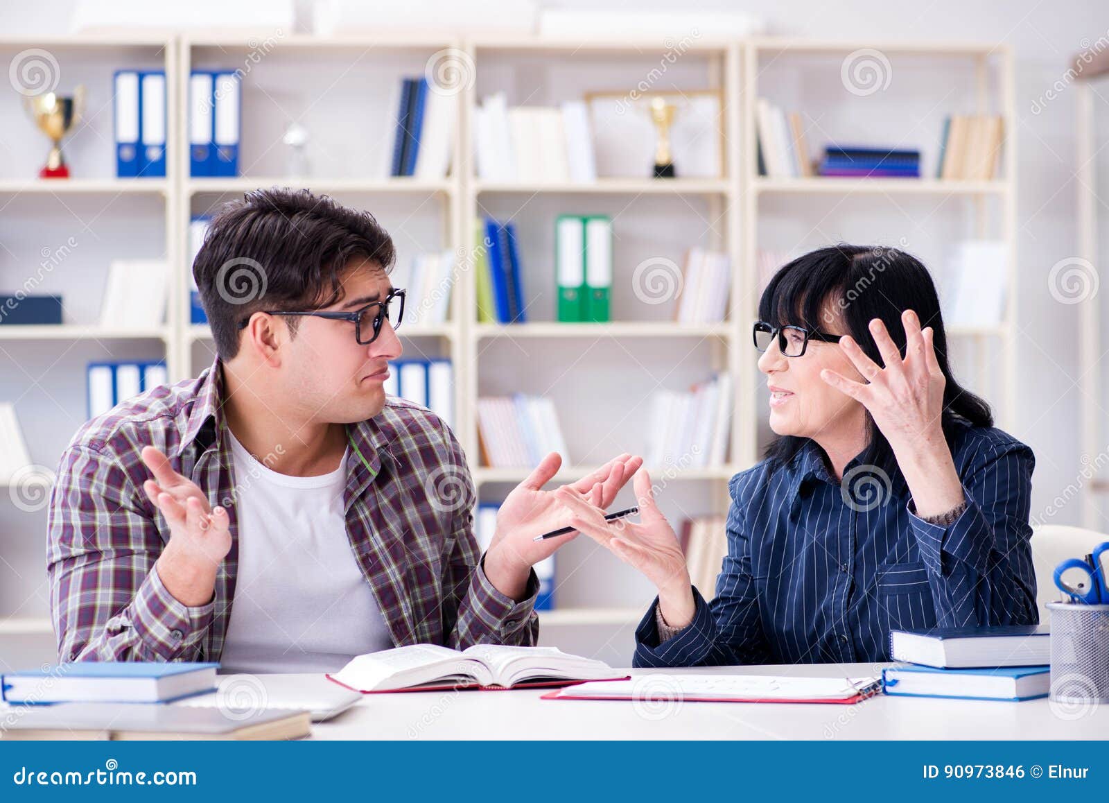 The Young Student during Individual Tutoring Lesson Stock Photo - Image ...