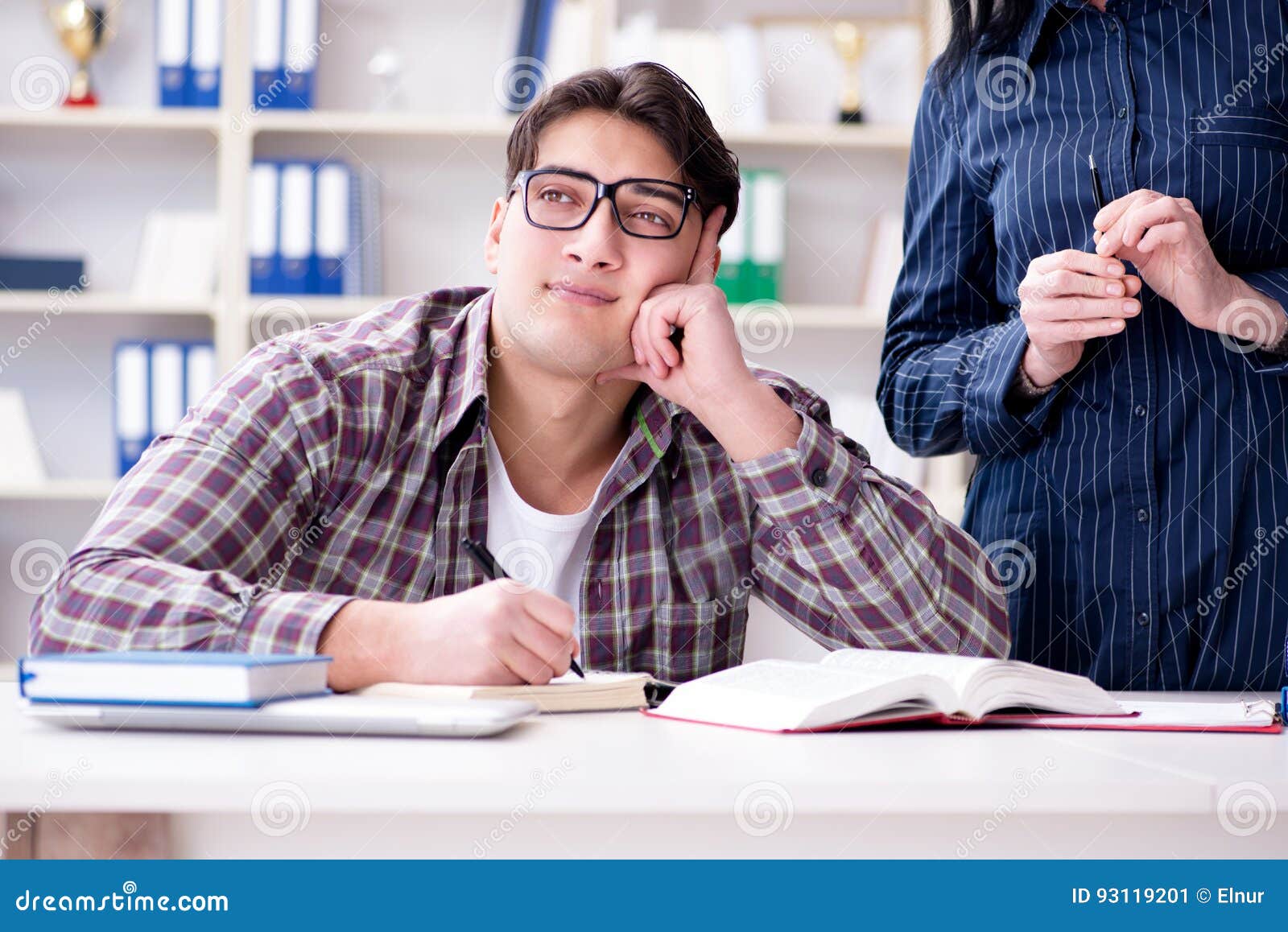 The Young Student during Individual Tutoring Lesson Stock Image - Image ...