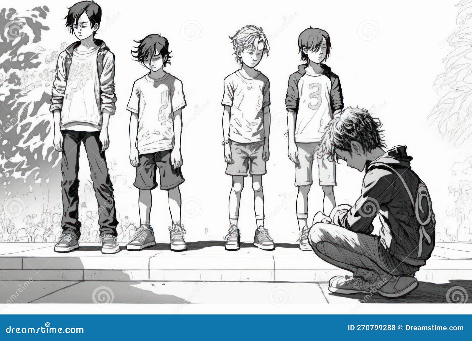 Young Student Isolated For Bullying. Created With Generative AI ...