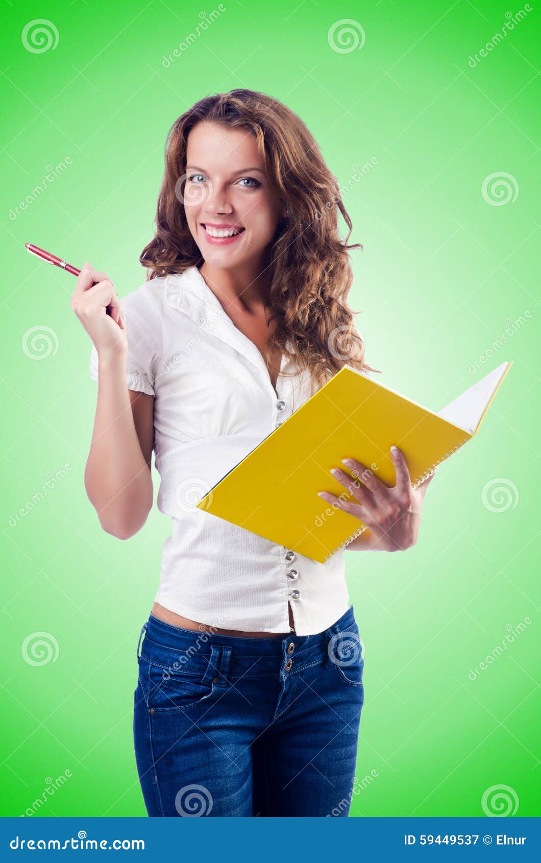 Young Student Isolated on the White Stock Image - Image of adult ...