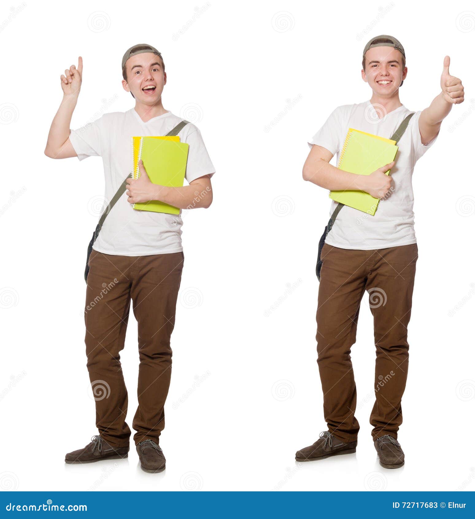 The Young Student Isolated on the White Background Stock Image - Image ...