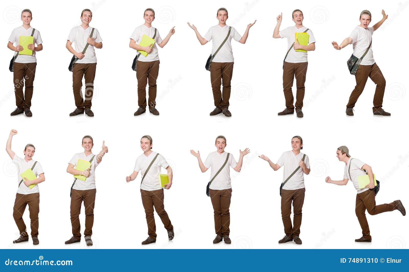 The Young Student Isolated on the White Background Stock Photo - Image ...