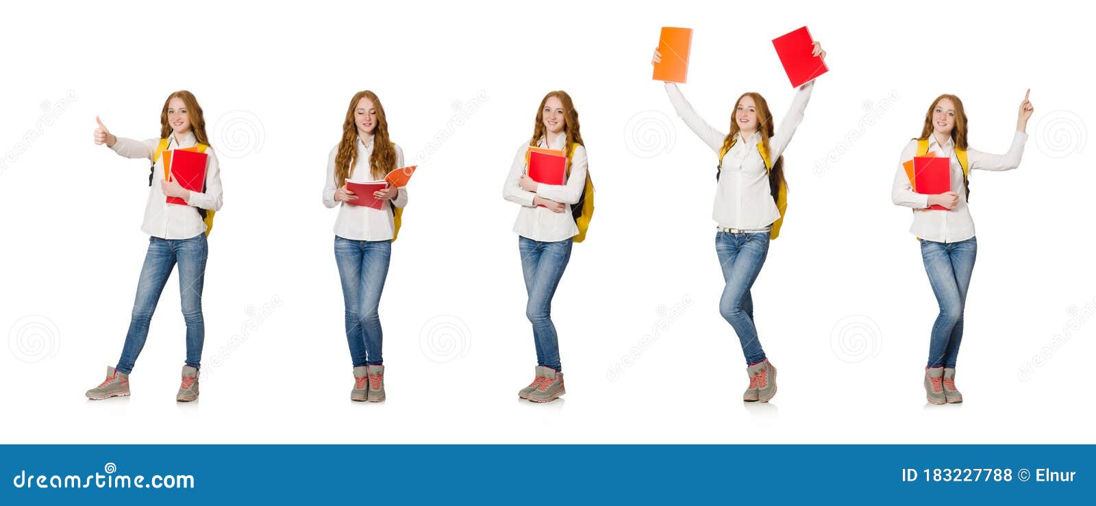 Young Student Isolated on White Stock Photo - Image of reading, student ...