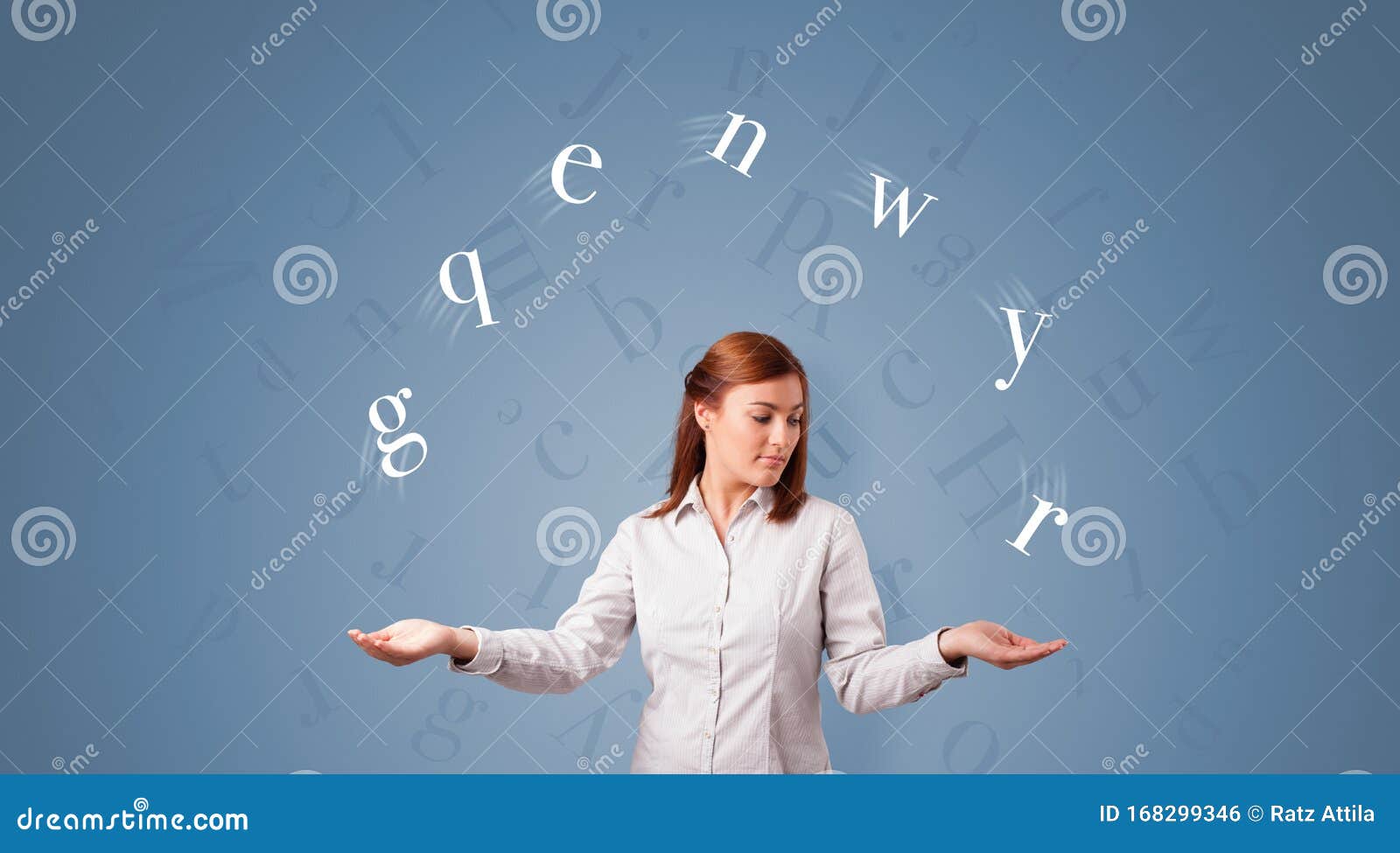 Person juggle with letters stock photo. Image of happy - 168299346