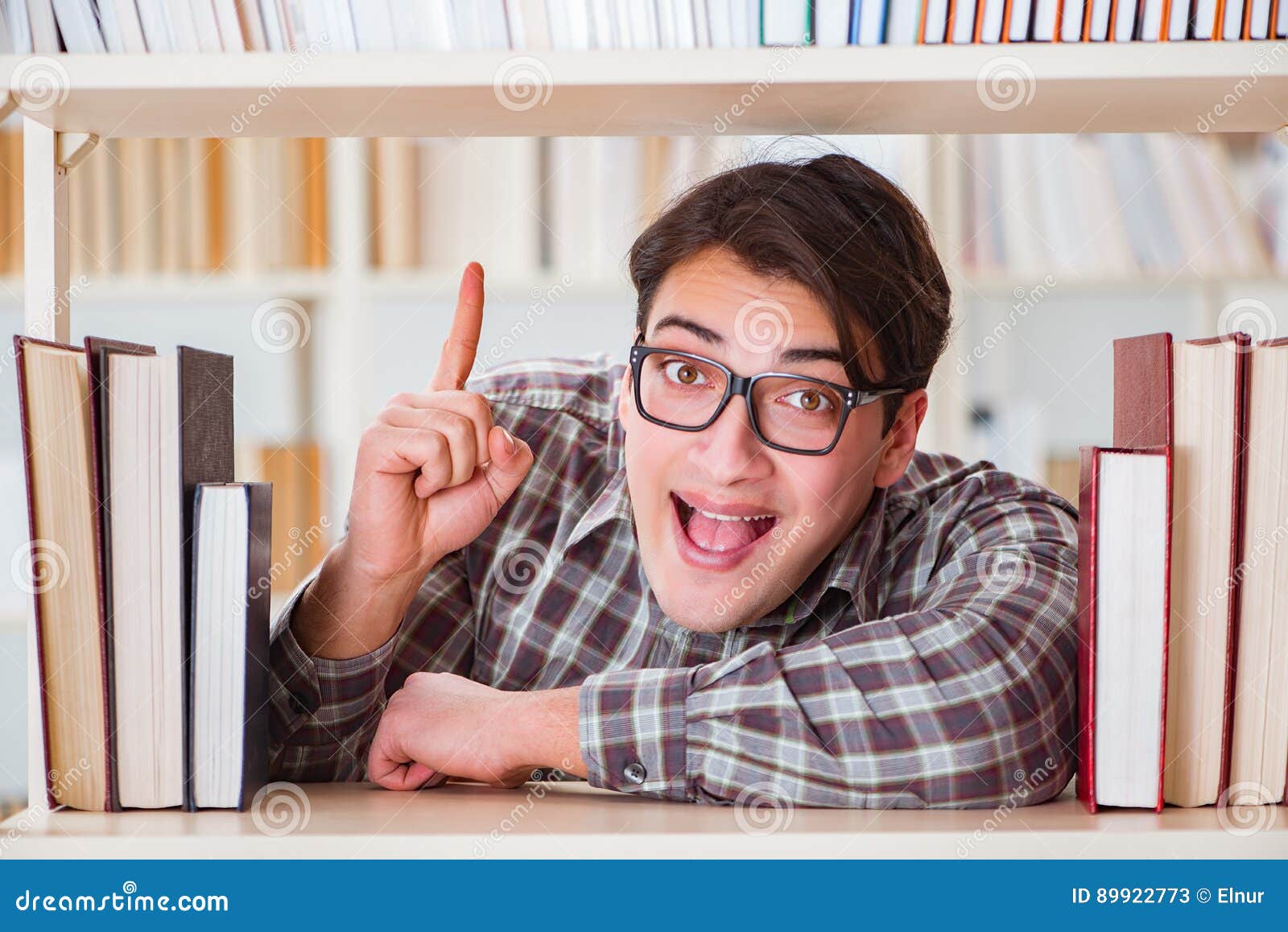 The Young Student Looking for Books in College Library Stock Image ...