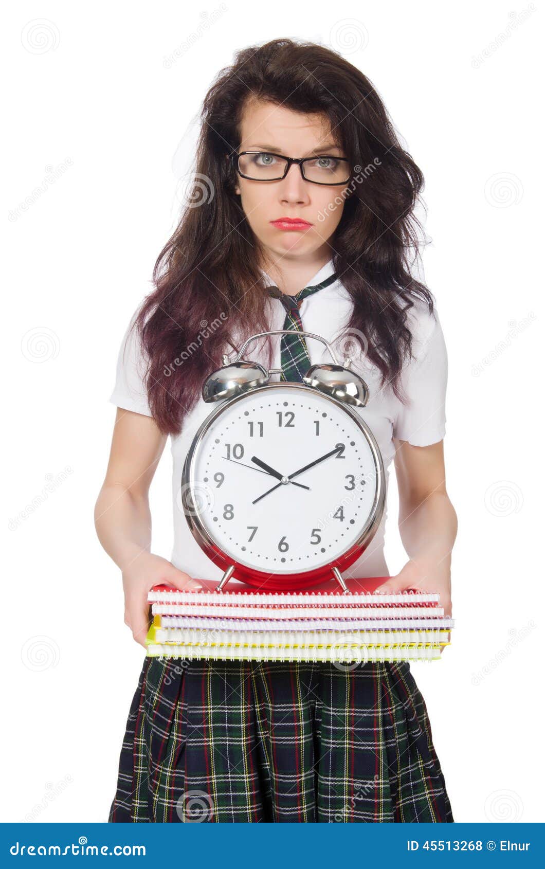 Young Student Missing Exam Deadline Isolated Stock Photo - Image of ...