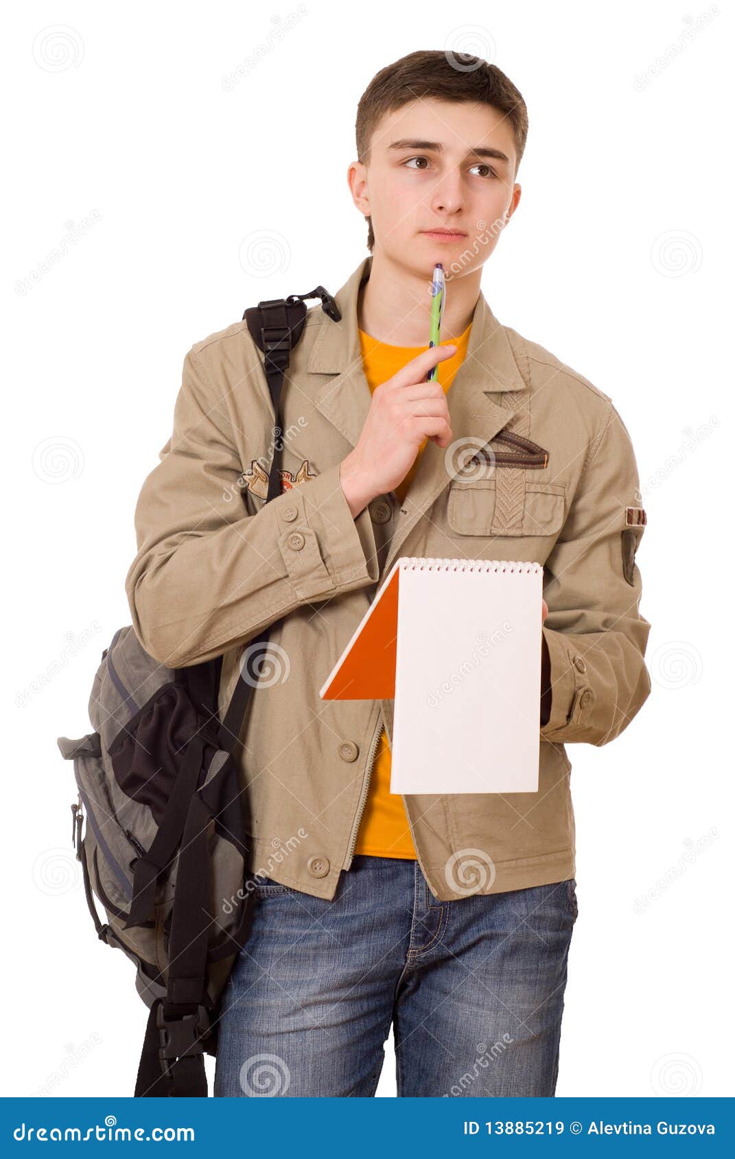 Young Student with a Notebook Stock Image - Image of look, enjoy: 13885219