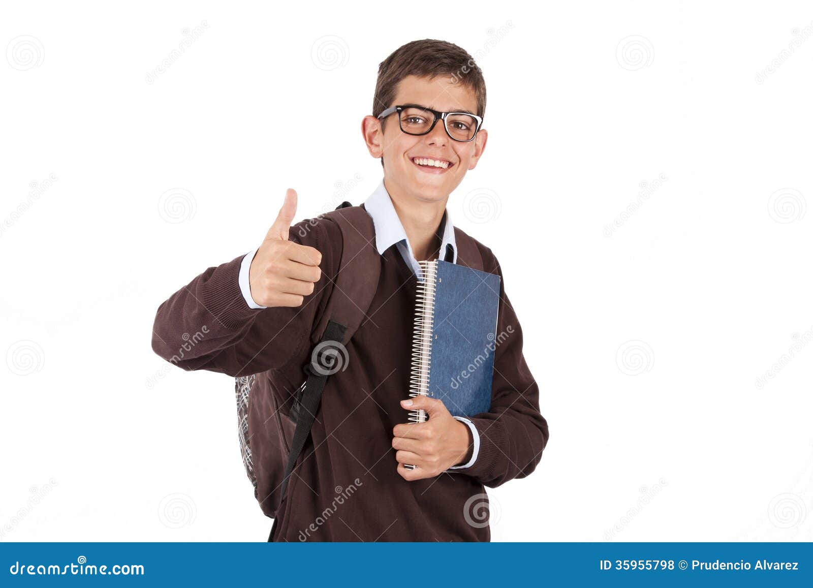 Young Student with Notebook Stock Photo - Image of silhouette ...